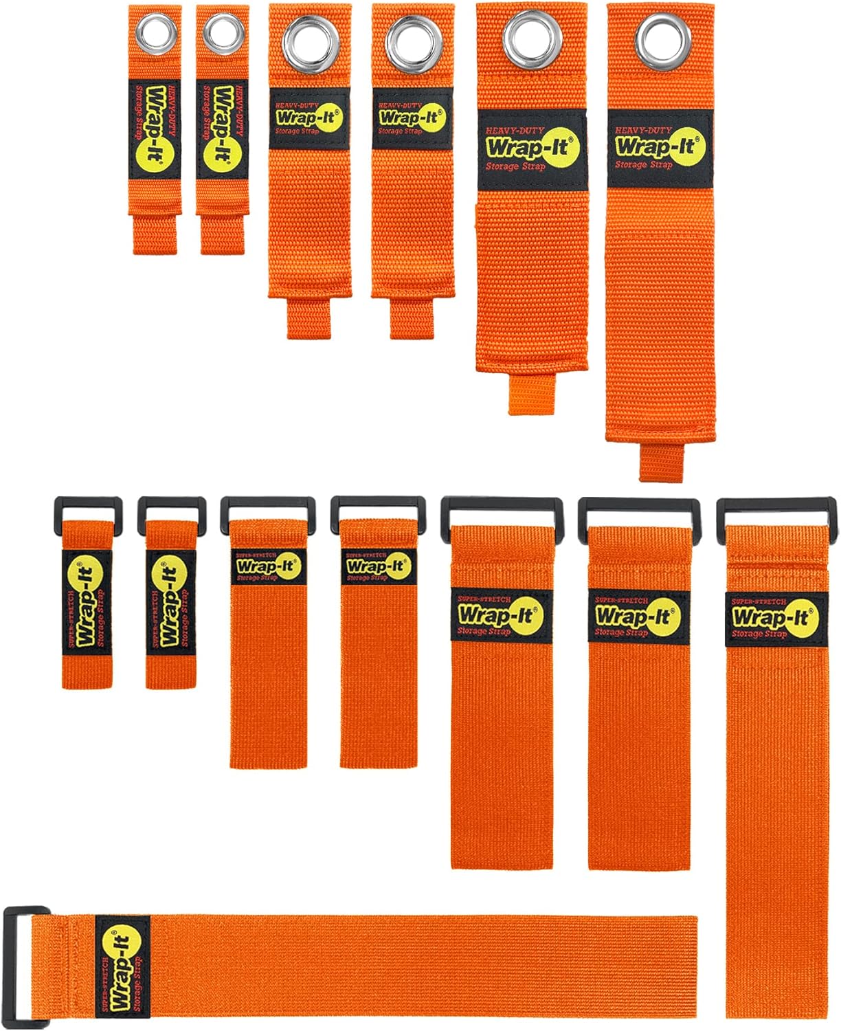 Heavy-Duty and Super-Stretch Wrap-It Storage Straps - Assorted 14-Pack ...