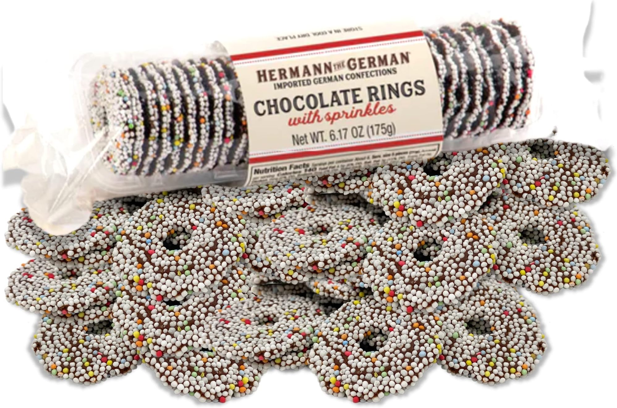 Amazon.com: Hermann the German Chocolate Rings with Sprinkles, Ring ...