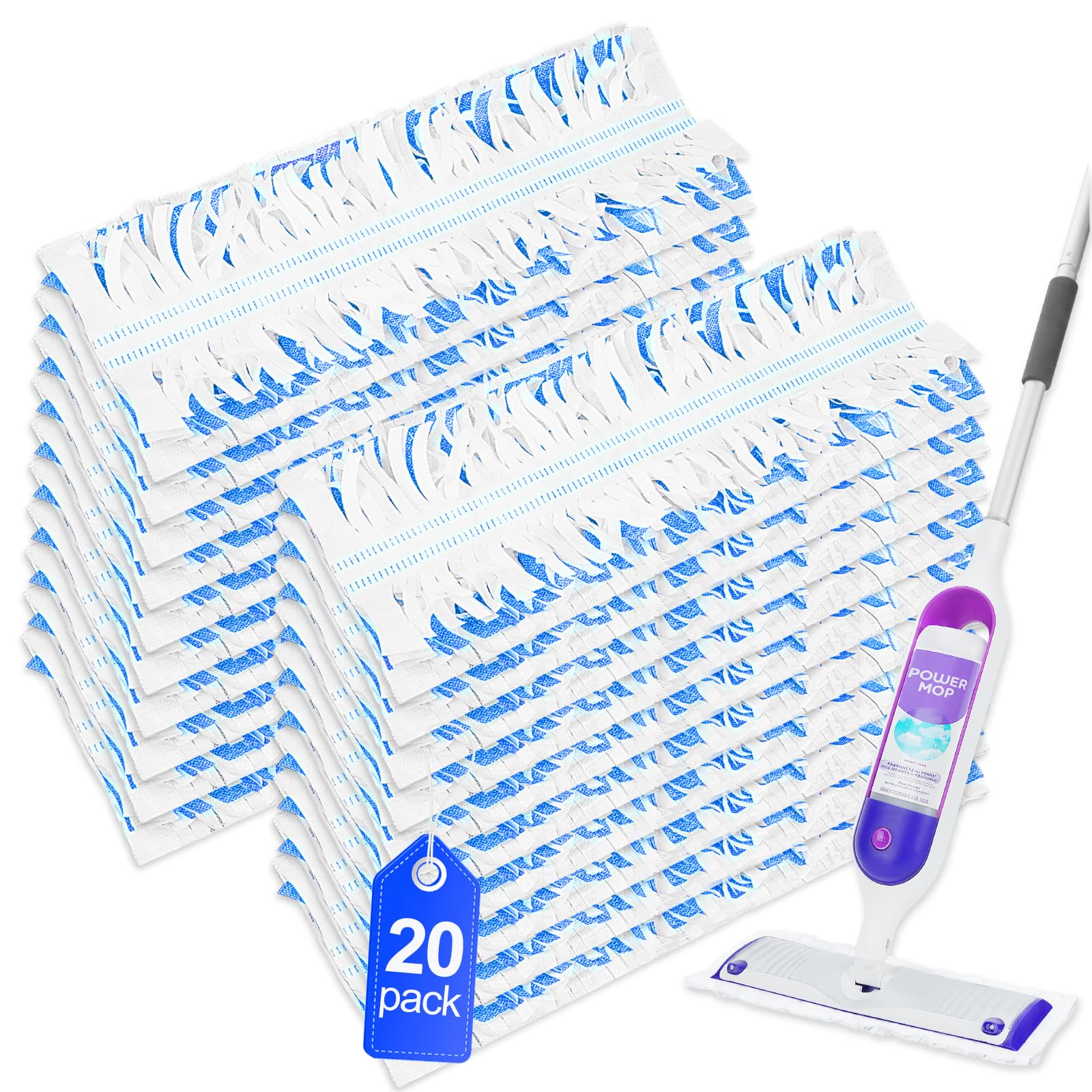 Amazon.com: 20 Pack Disposable Mop Pads for Power-Mop Multi-Surface ...