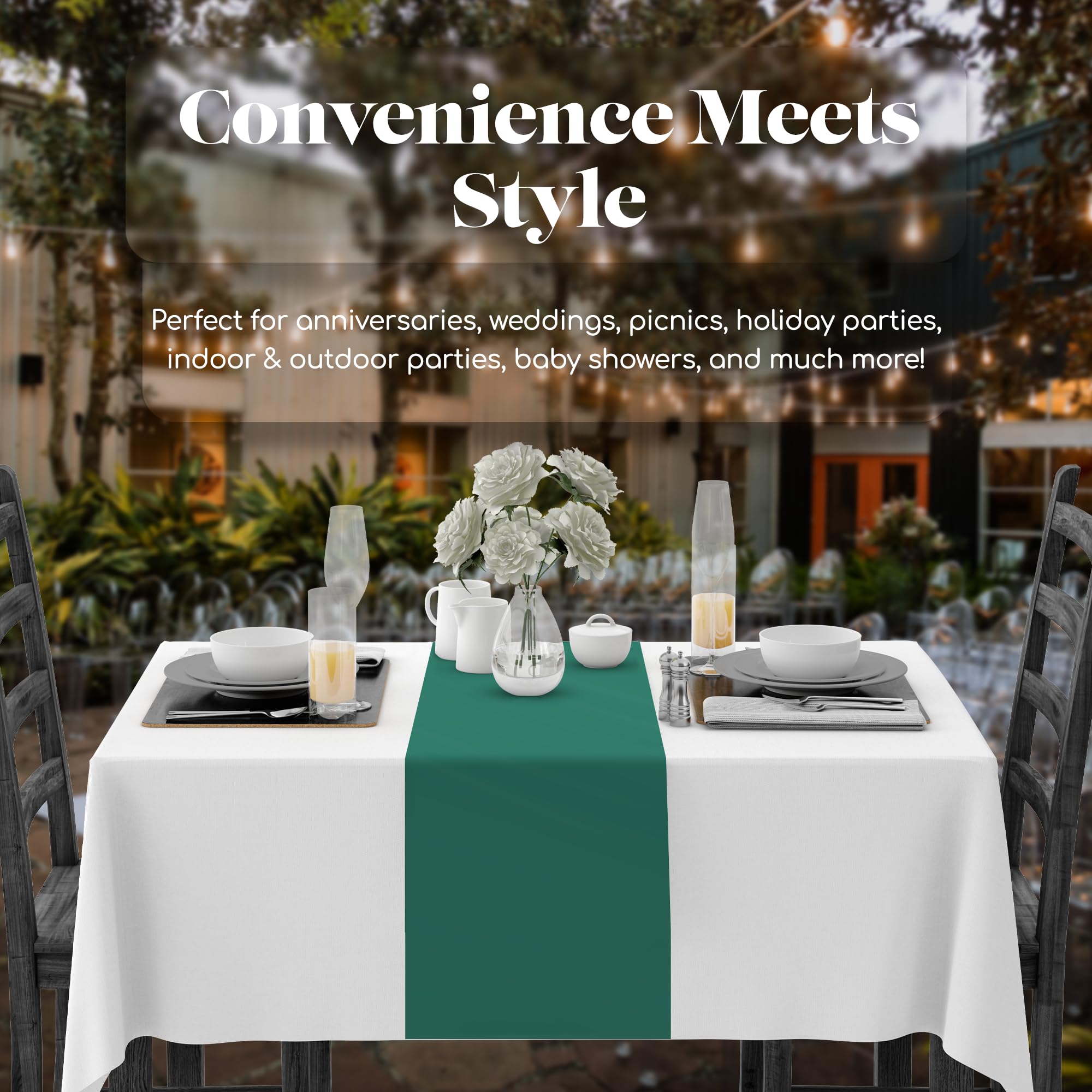 Snapklik.com : Dark Green 12 Pack Premium Disposable Plastic Table ...