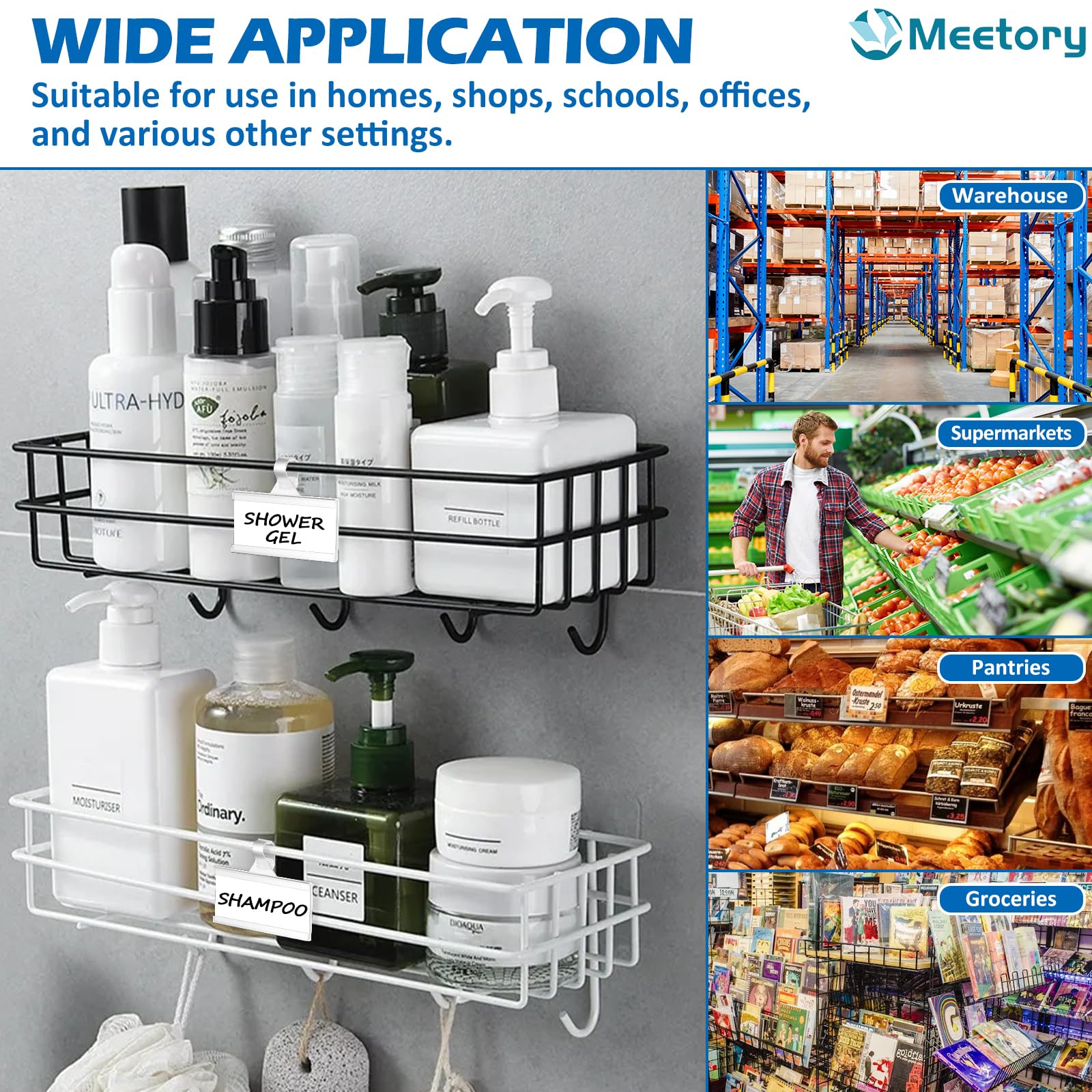 Snapklik.com : Meetory 100 PCS Plastic Wire Shelf Label Holders