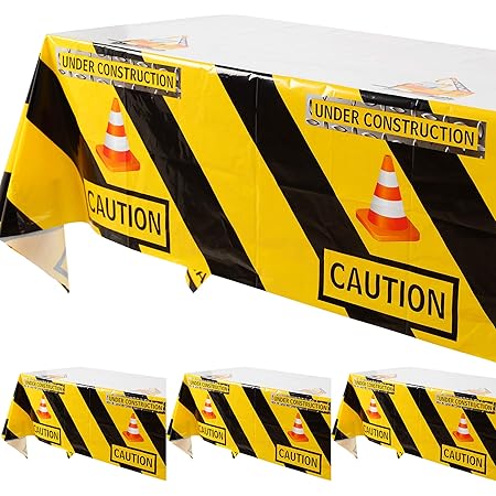 Amazon.com: 4 Pack Construction Happy Birthday Tablecloth Dump Truck ...