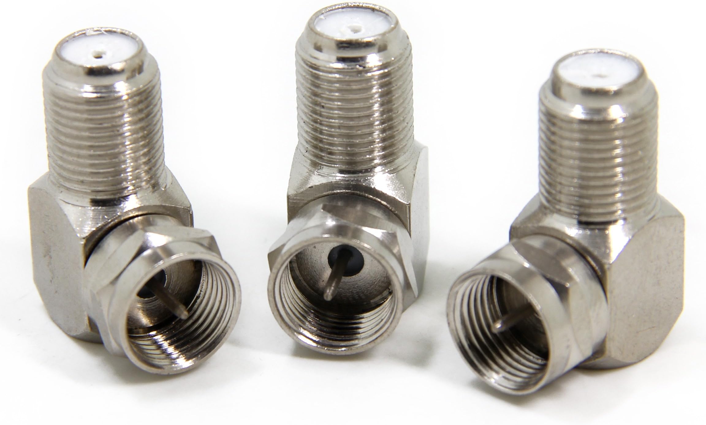 Amazon.com: Ruiwaer 3pcs F Type Right Angle Adapters, Screw On Male to ...