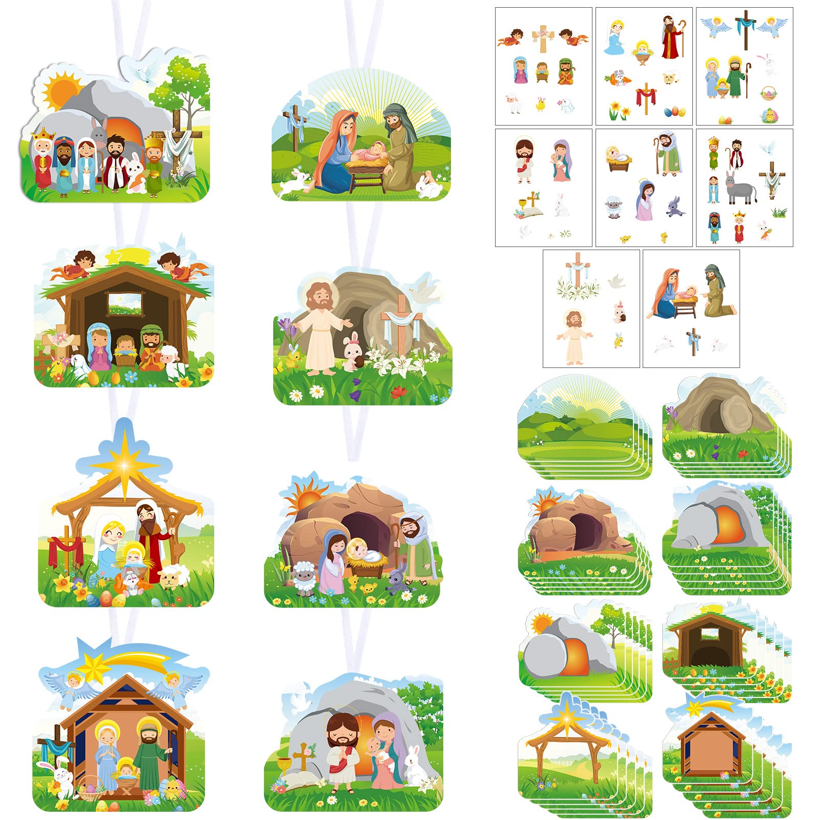 Snapklik.com : 40 Pieces Make An Easter He Lives Sticker Scenes Easter ...