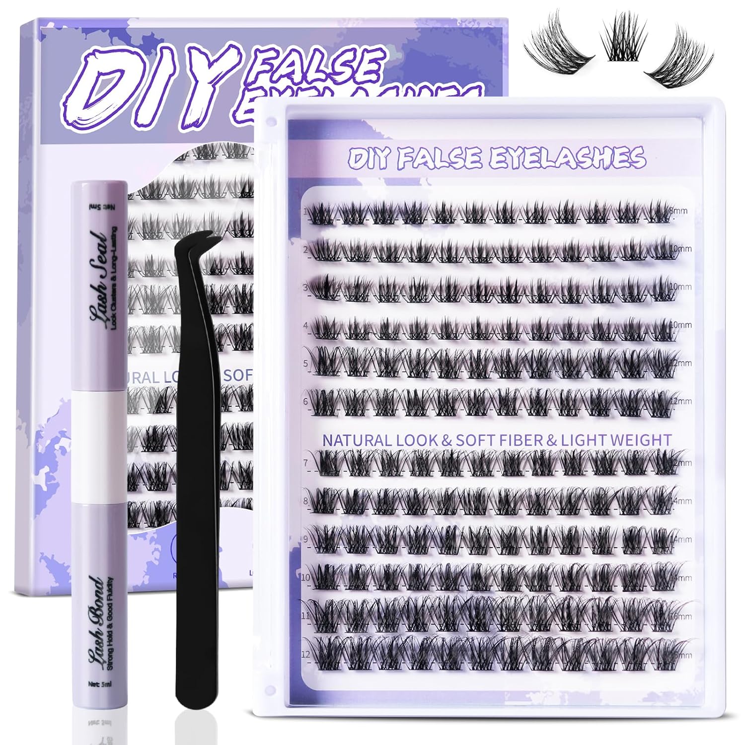 Amazon.com: DIY Lash Extension Kit, 144 Pcs Lash Clusters Eyelash ...