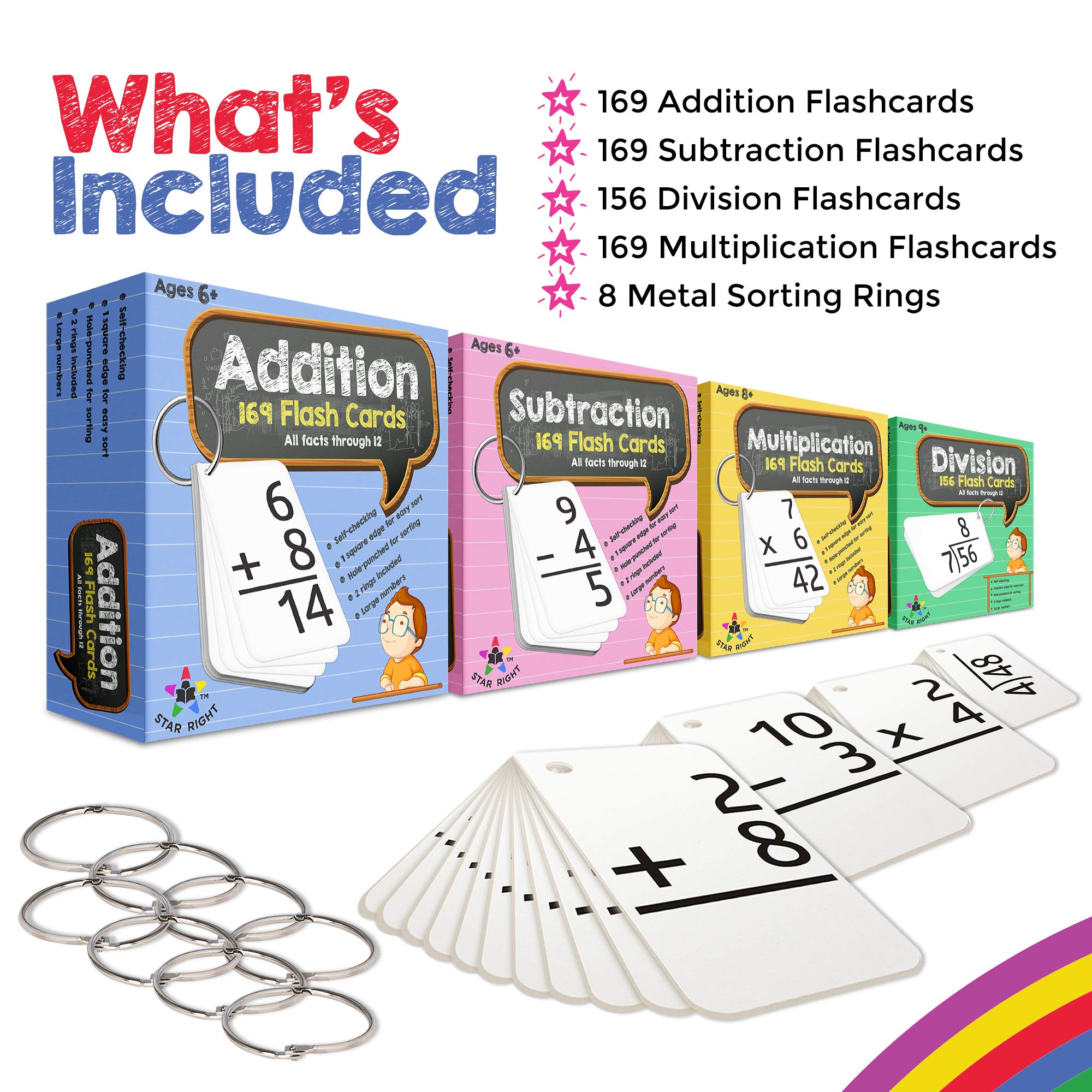 Snapklik.com : Math Flash Cards Set Of 4 - Addition, Subtraction ...