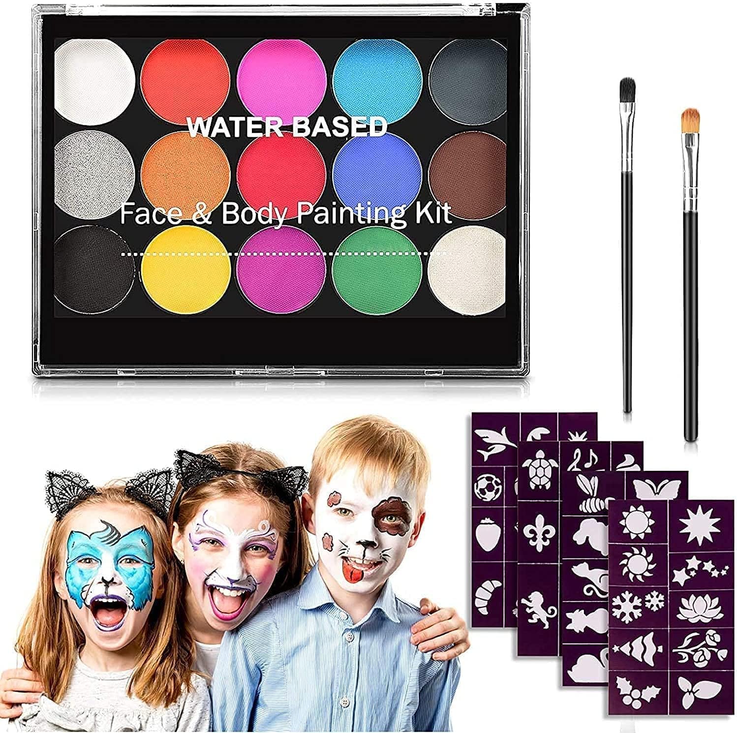 Snazaroo Face Paint Mini Starter Kit for Kids and Adults, 14 Pieces, 6 ...