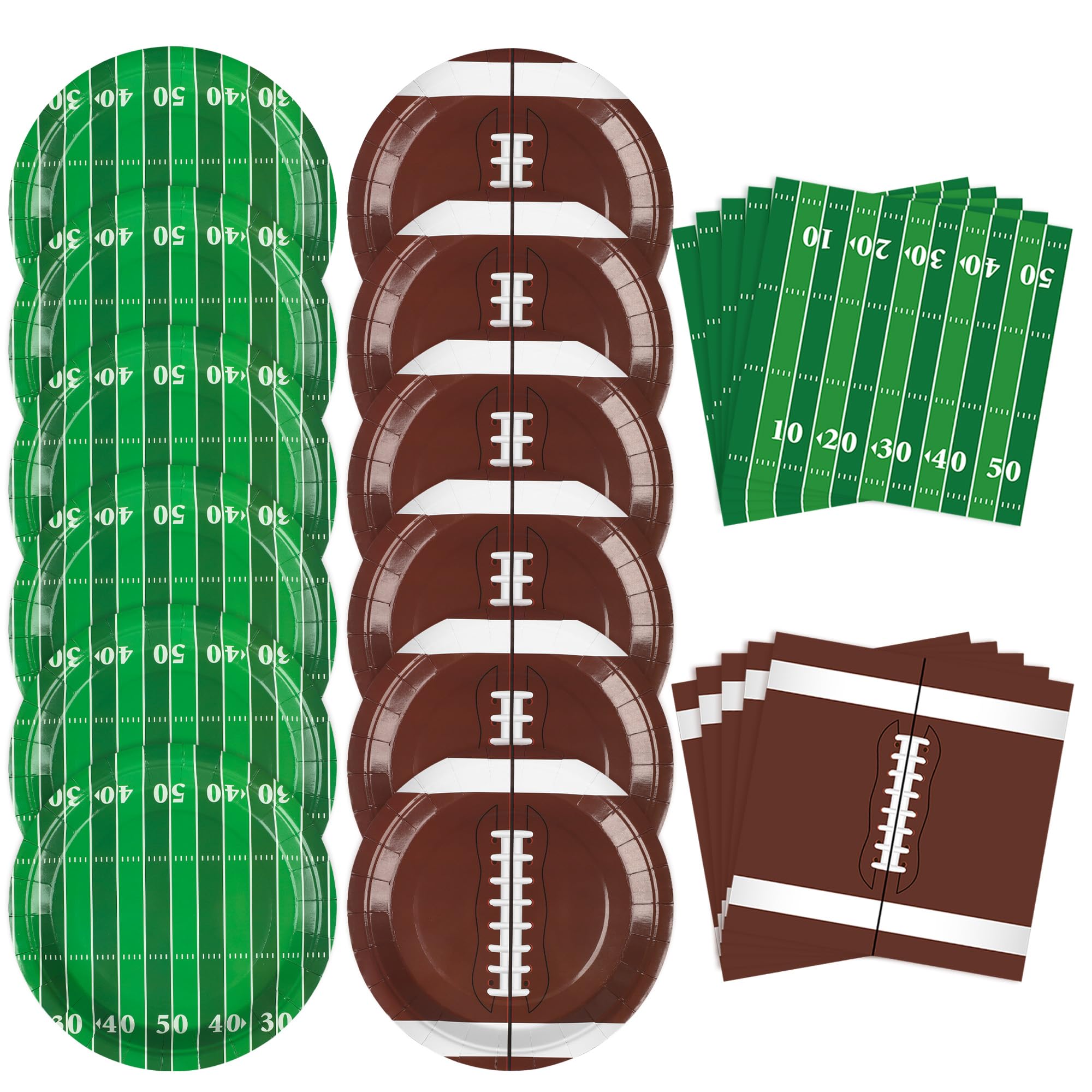 Amazon.com: 100 PCS Football Party Supplies Kit Football Paper Plates ...