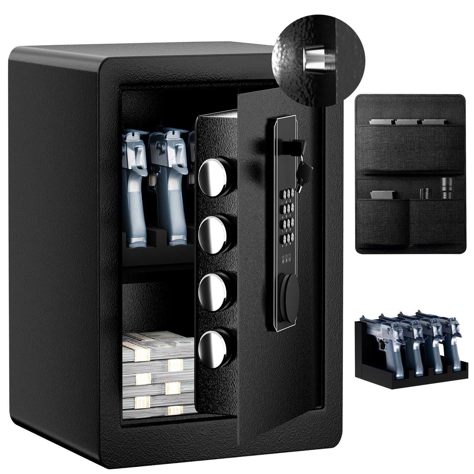 Buy Safe for Hand, 2.0 Cu ft Home Safe with Pistol Rack Door Organizer ...