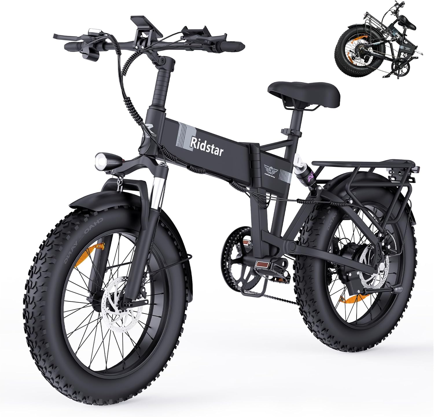 YVY Adult Electric Bike - Folding - 1000/2000W Brushless Motor - 48V 15/23Ah Removable Battery ...