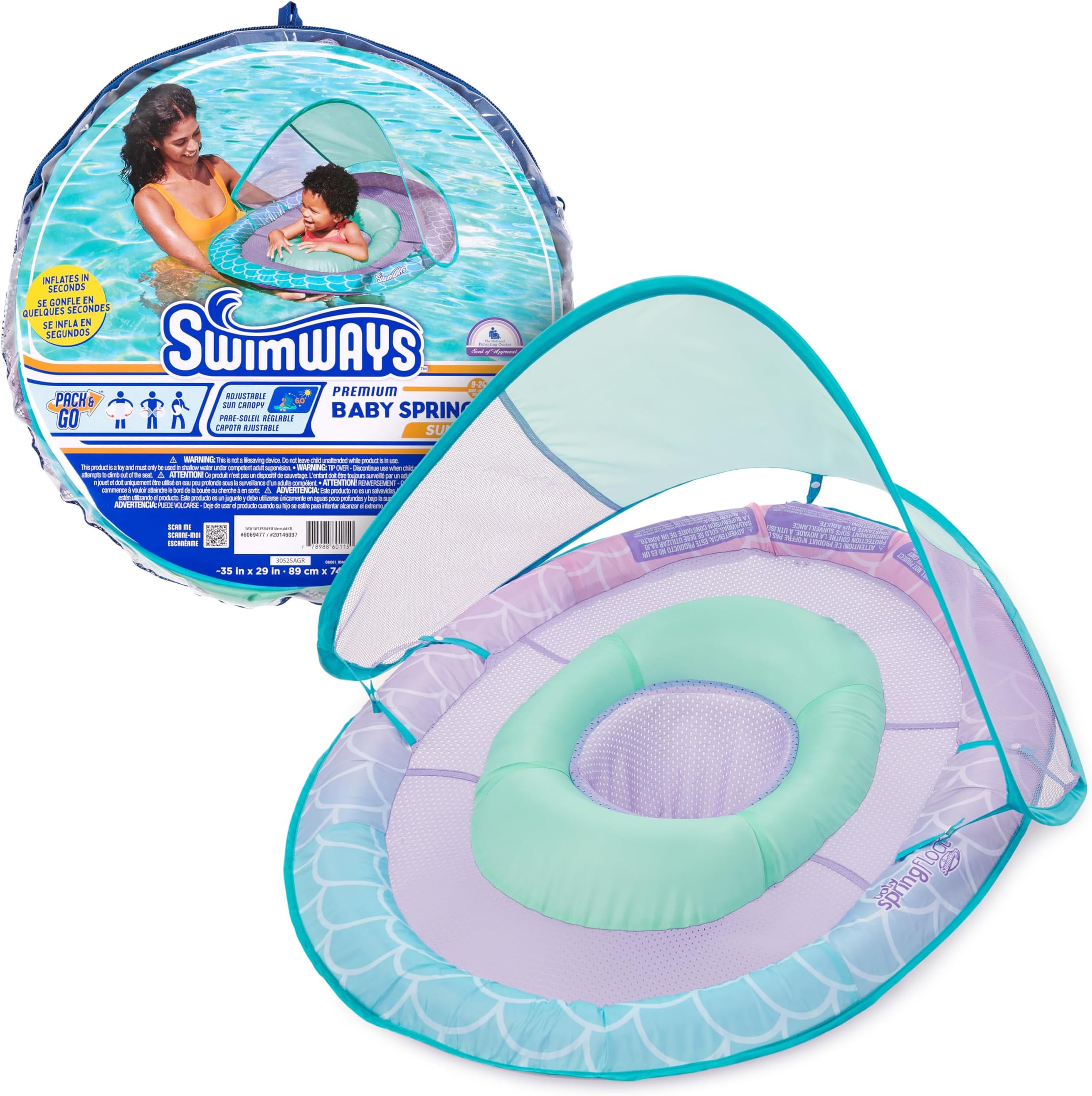Amazon.com: SwimWays Infant Baby Spring Float with Adjustable Sun ...