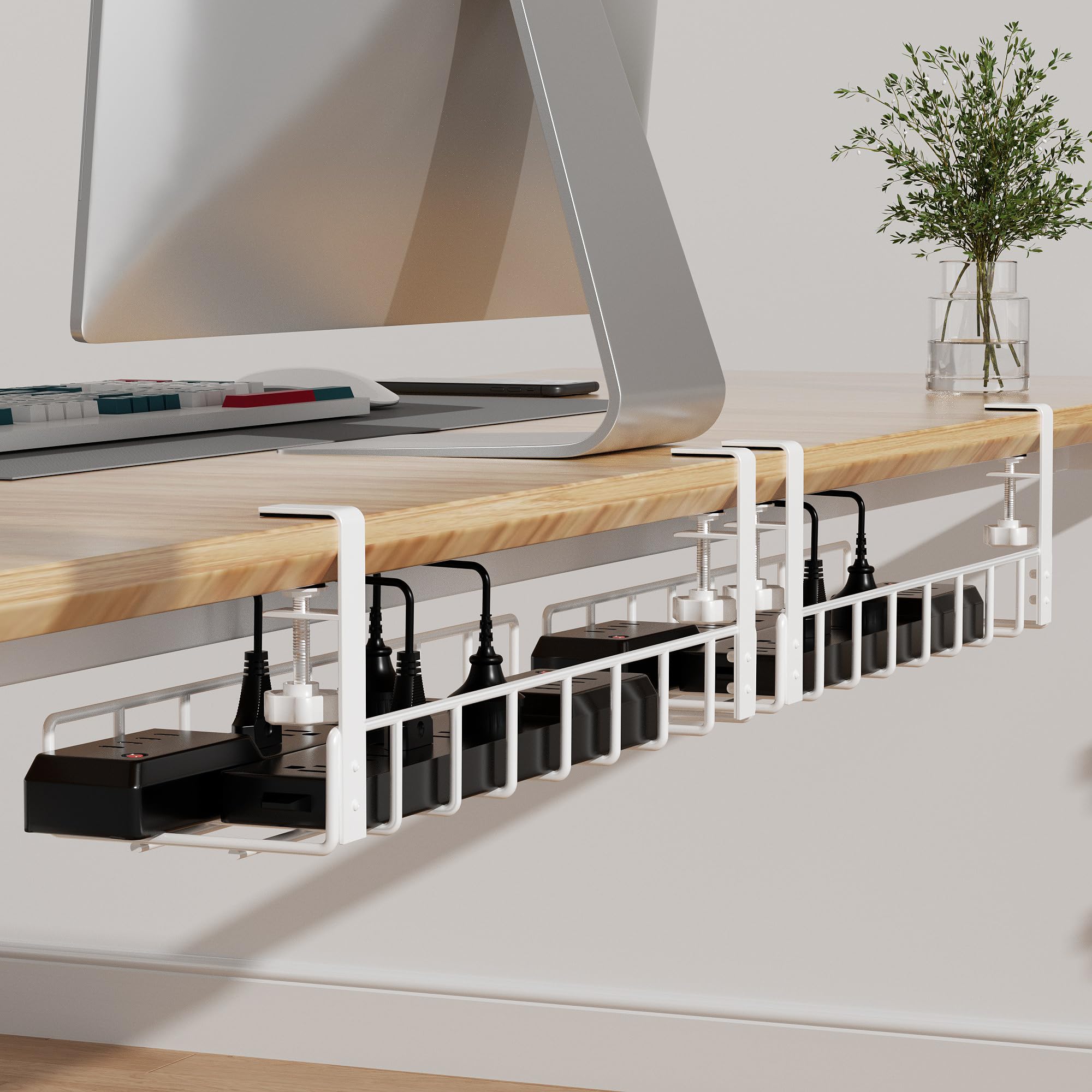 Amazon.com: Xpatee 2 Pack Cable Management Under Desk Tray, 31.4" No ...