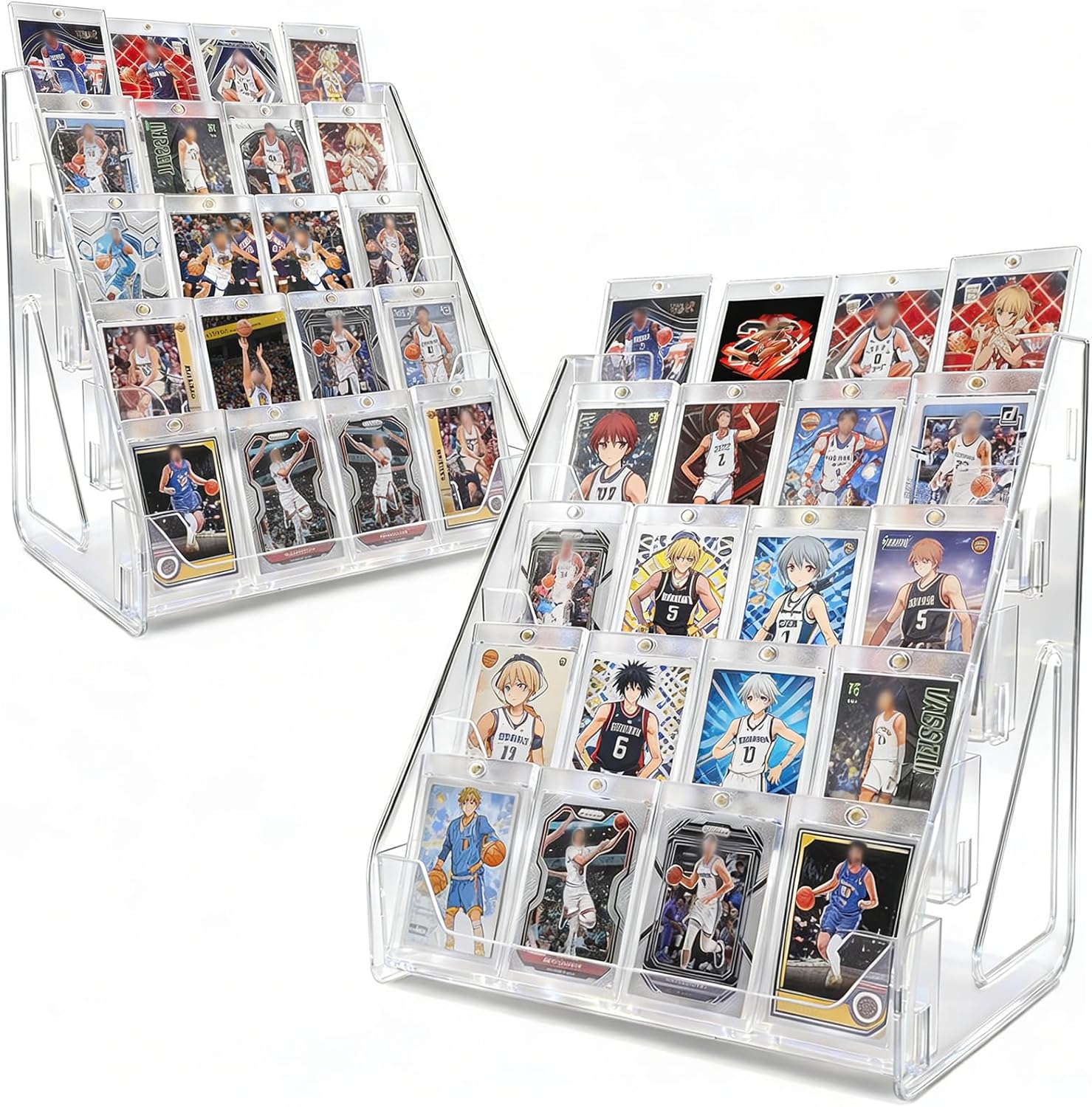 Amazon.com: 2 Pack Trading Card Display Stand, 5-Tier Upgraded Clear ...