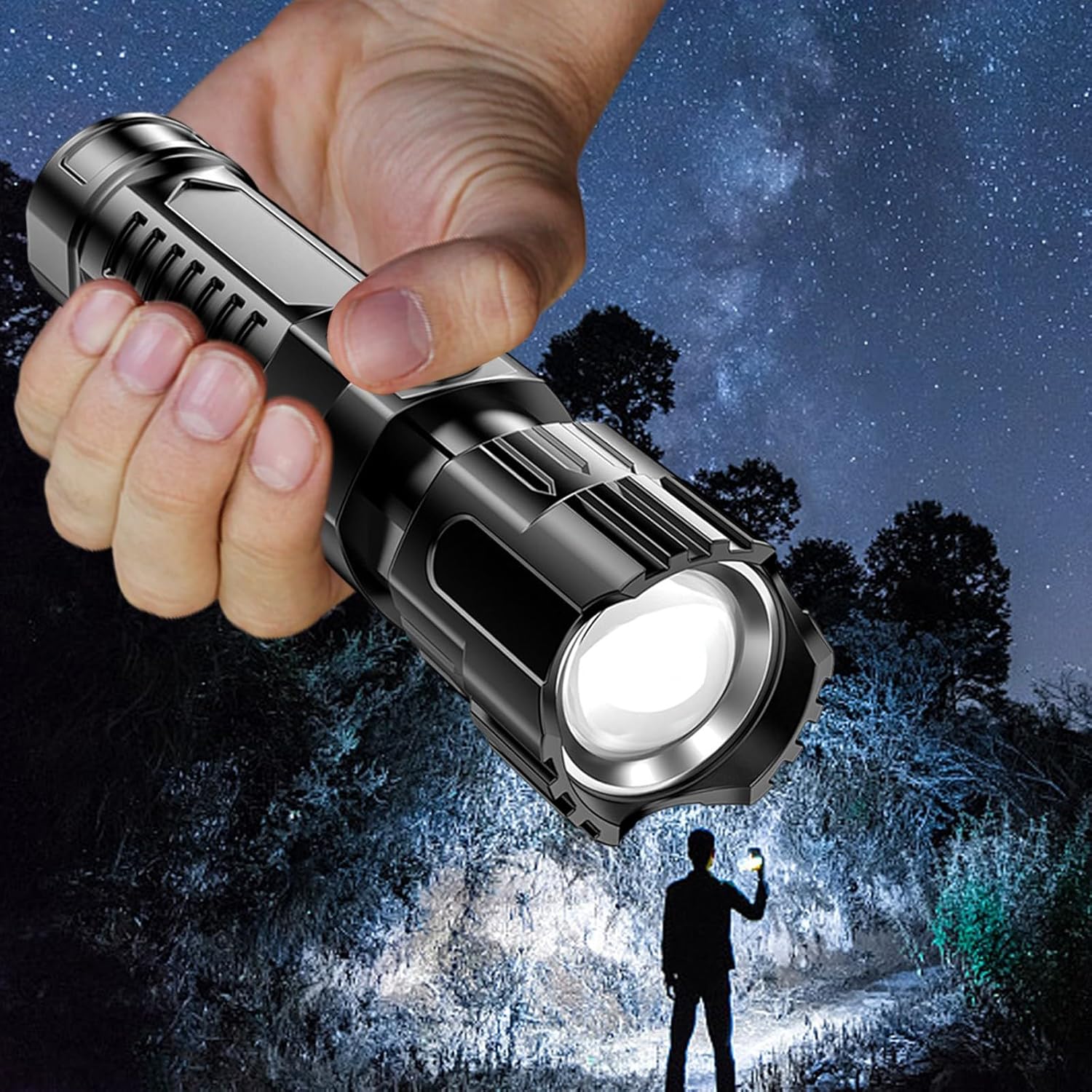 Rechargeable LED Flashlight - 3 Modes, Powerful Handheld Flash ...