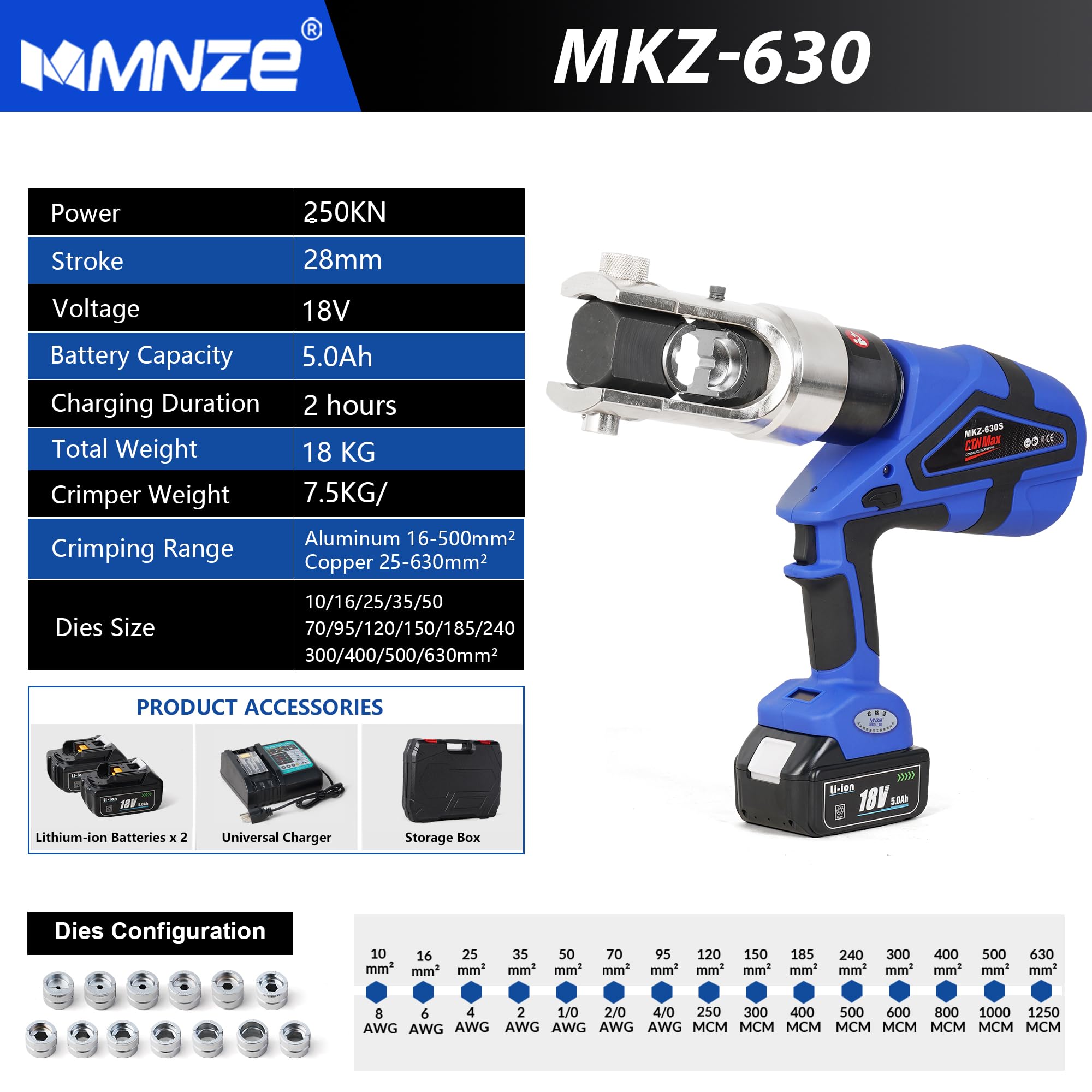 Snapklik.com : MMNZE Electric Hydraulic Cable Lug Crimper Pliers ...
