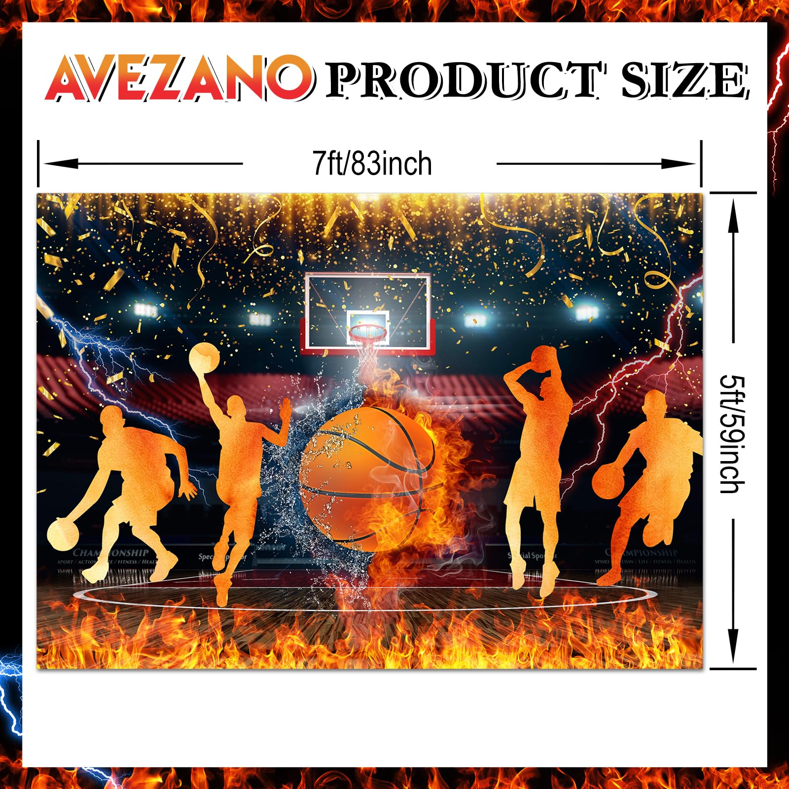 S Basketball Court Photography Backdrop 7x5ft - Sports Theme Party ...