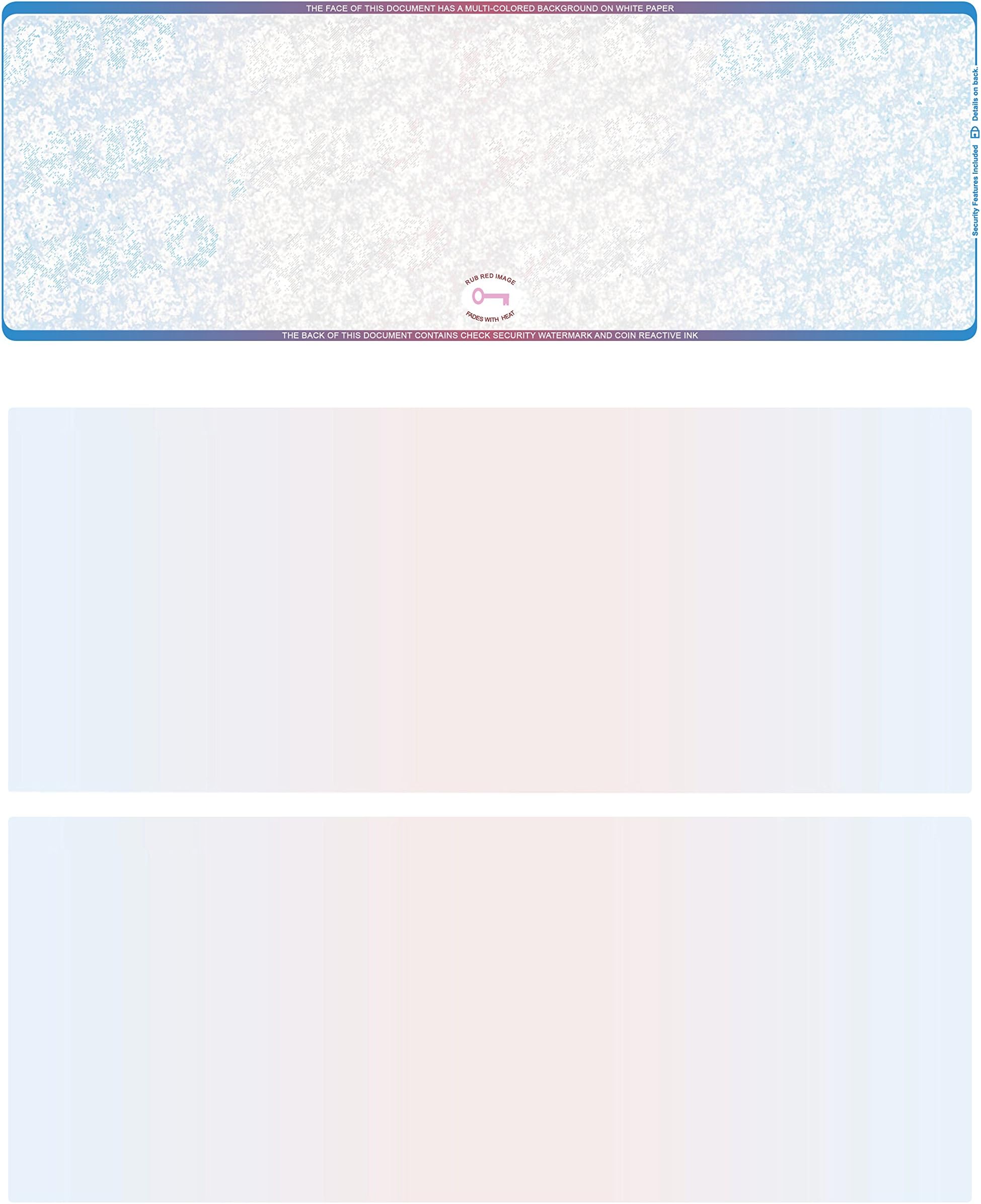 Amazon.com : Blank High Security Top Computer Checks, 250 Blue/Red ...