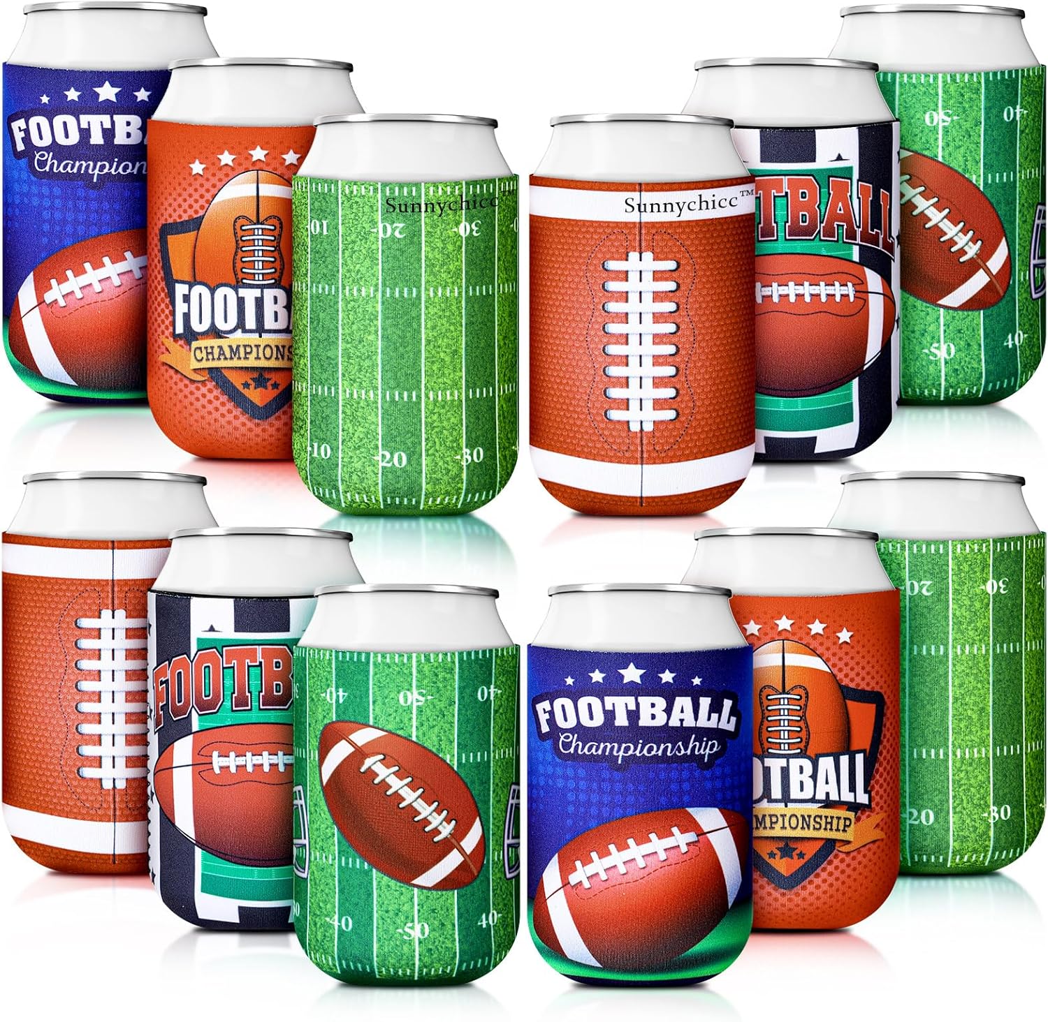 Amazon.com: Sunnychicc 30 Pcs 6 Styles Football Beer Can Sleeves ...
