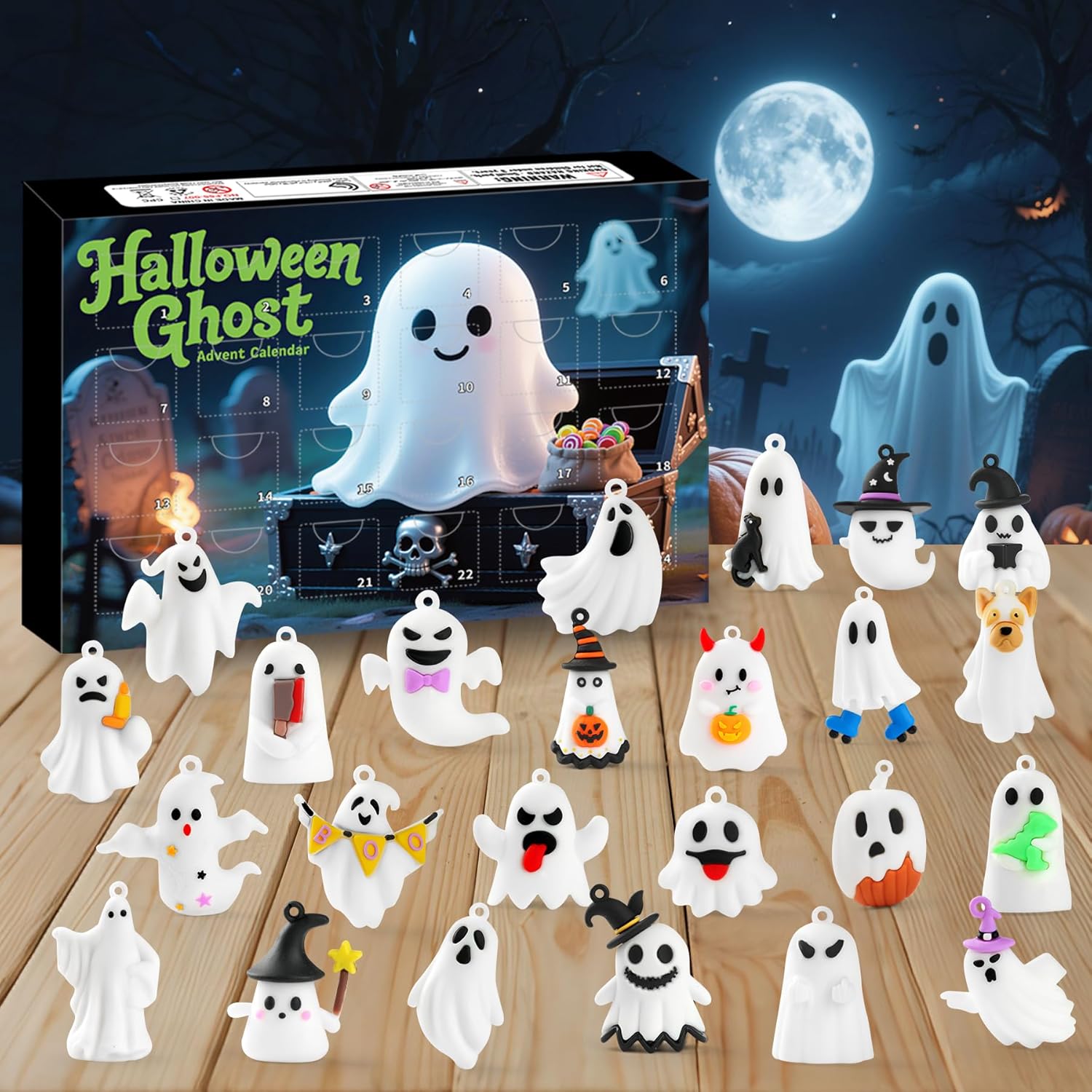 Amazon.com: Halloween Advent Calendar 2025,24 Day Halloween Ghost ...