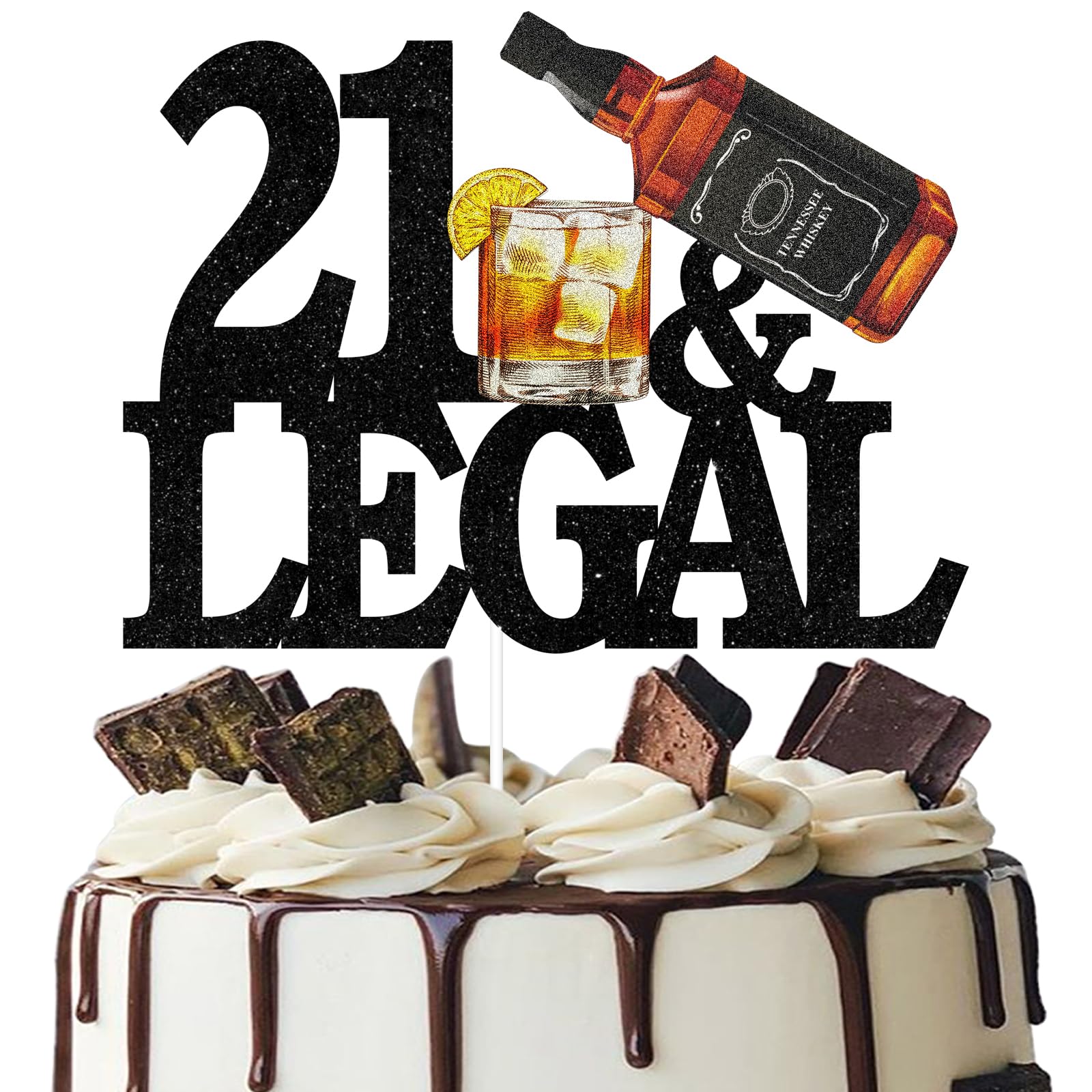 Snapklik.com : 21 & Legal Happy 21st Birthday Cake Topper - Legal Af ...
