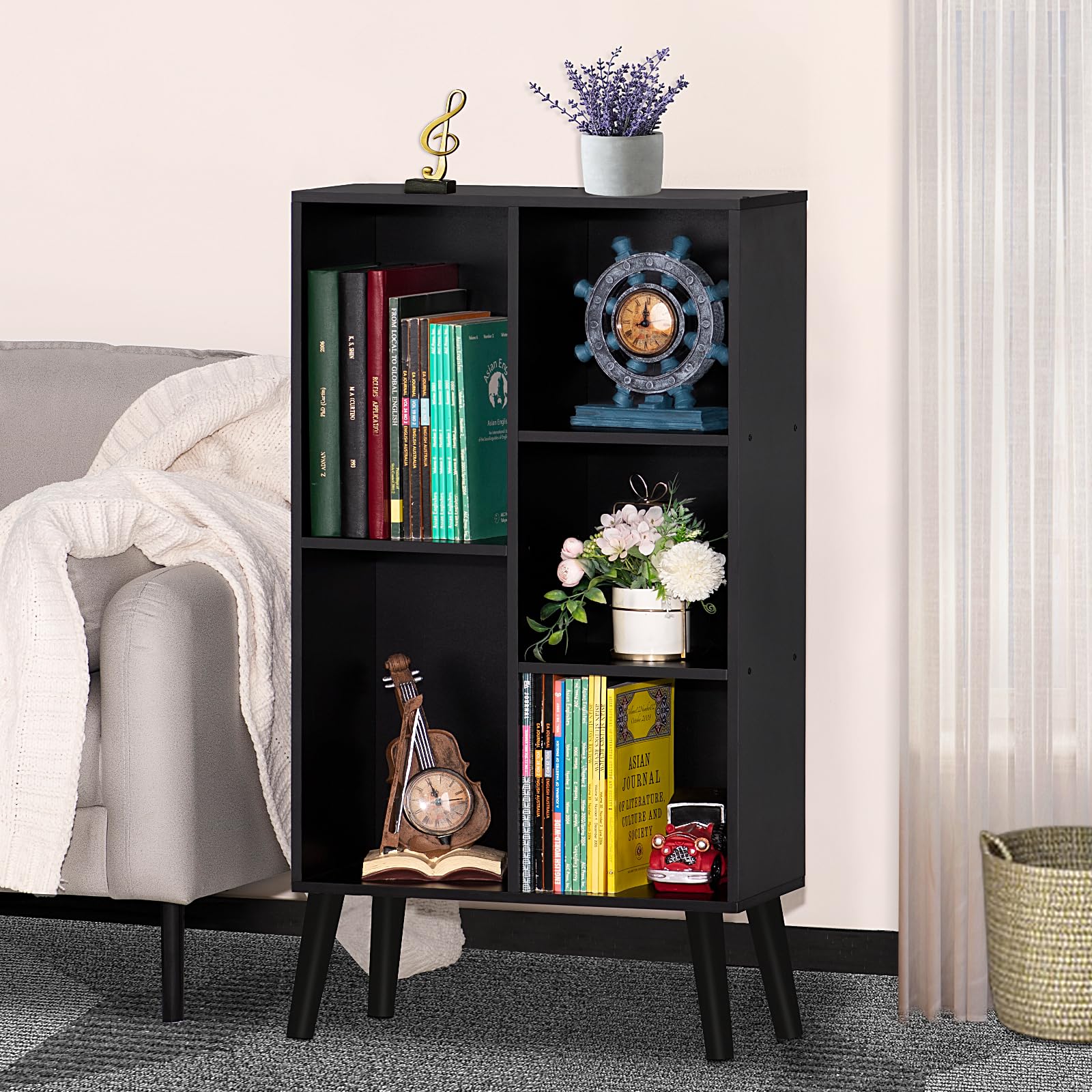 Black Bookshelf Narrow