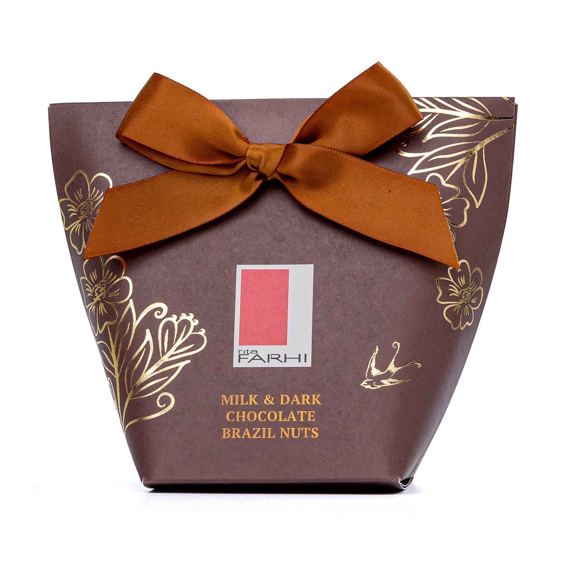 Rita Farhi Milk & Dark Chocolate Brazil Nuts in Gift Box with Bow, 130g ...