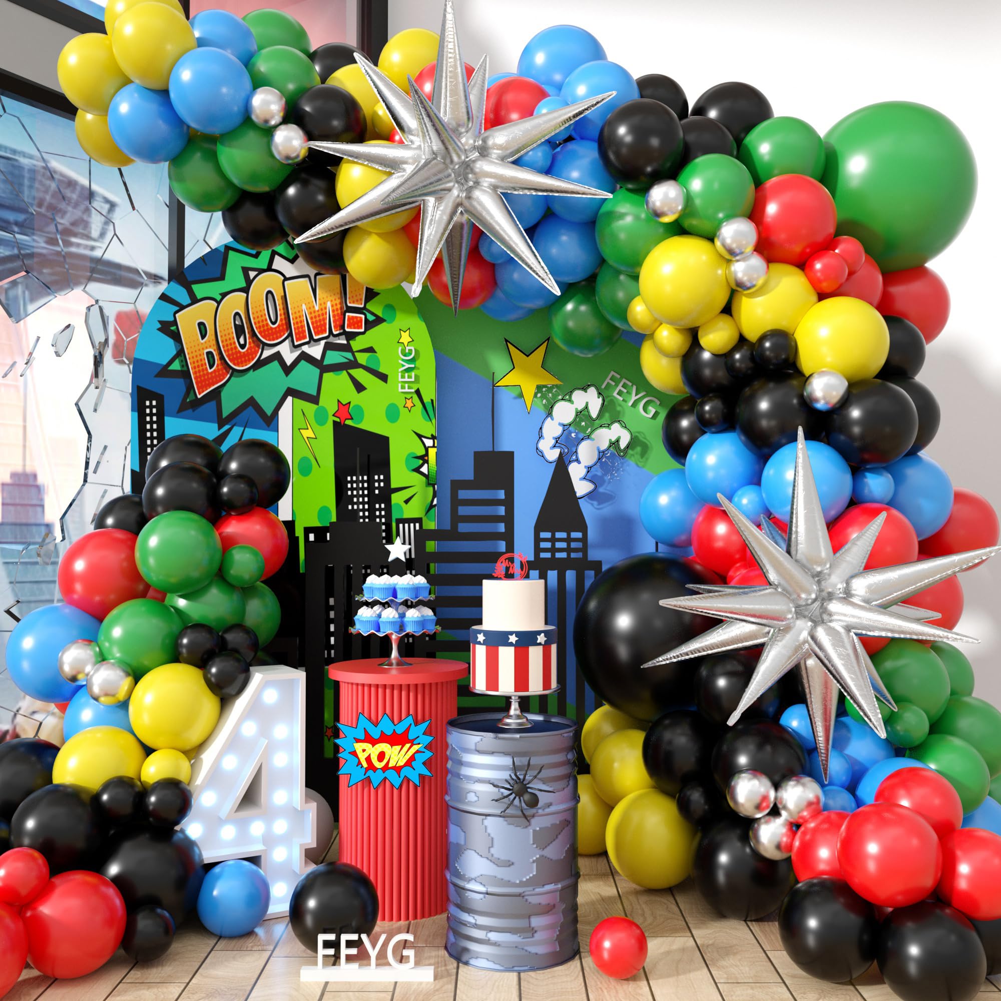 Snapklik.com : Red Black Yellow Green Balloon Garland Arch Kit,Super ...
