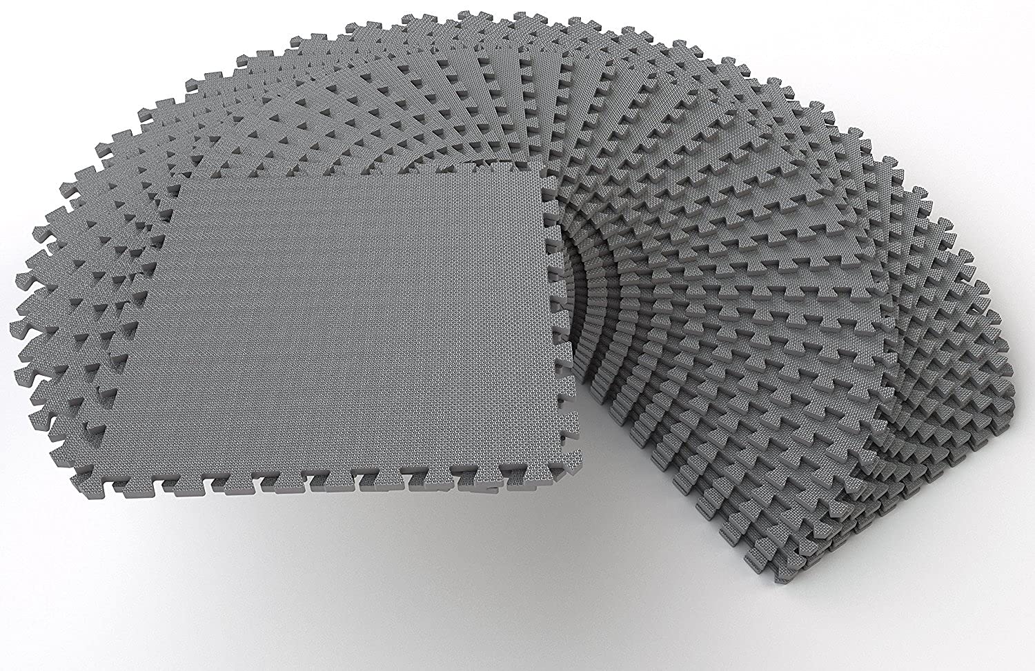 BalanceFrom Puzzle Exercise Mat with EVA Foam Interlocking Tiles, Gray ...