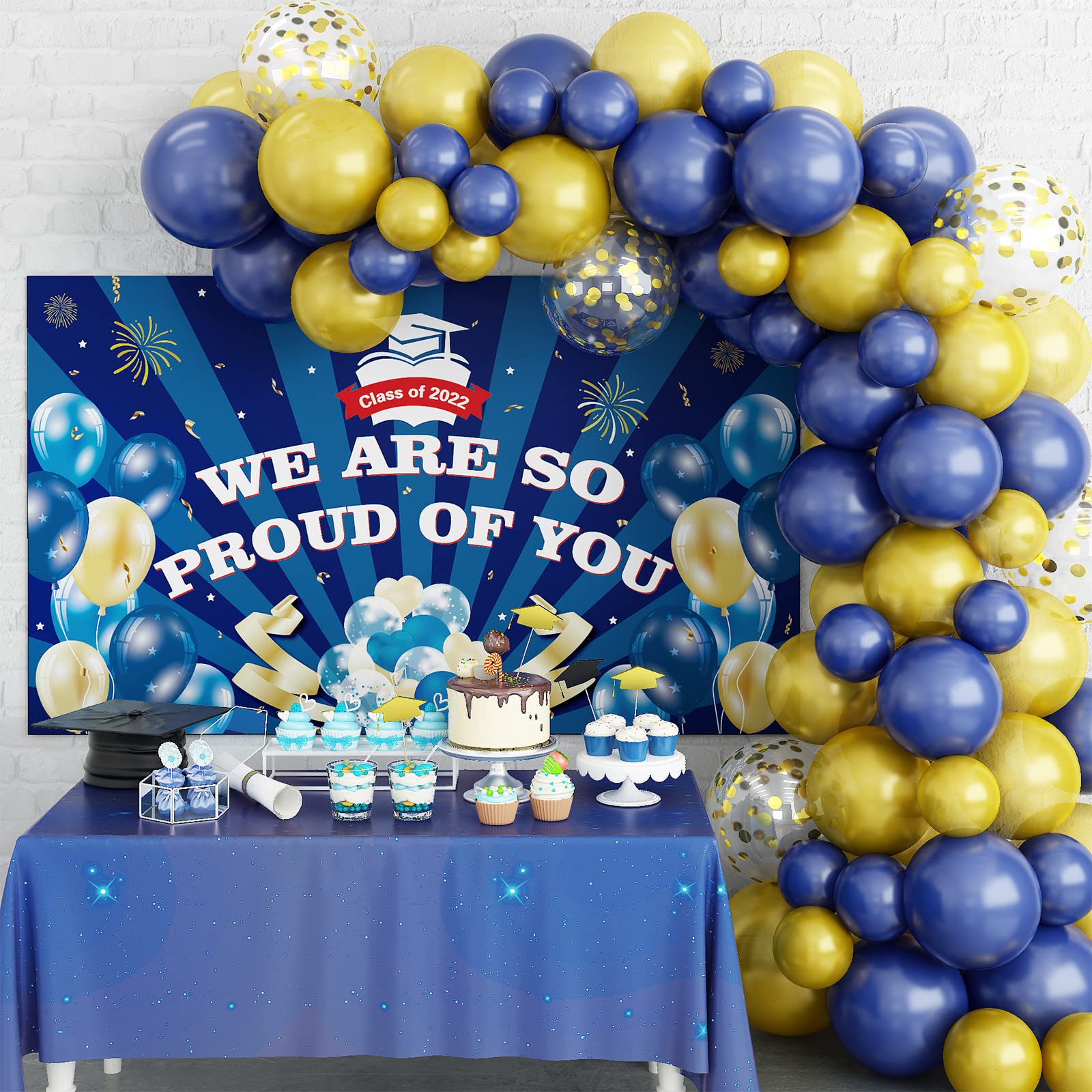 Buy Blue Graduation Decorations 2022, We Are So Proud Of You Graduation ...