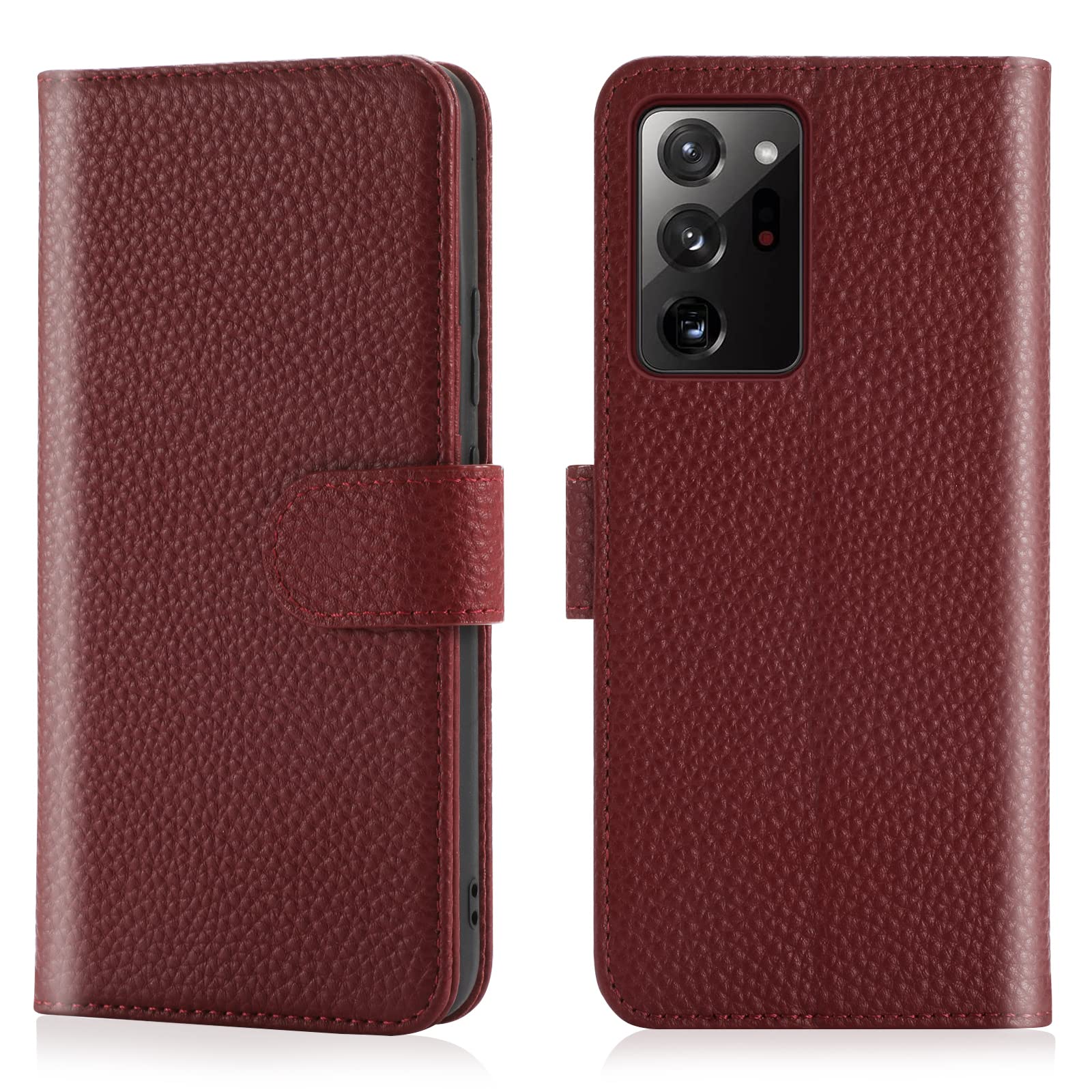 for Samsung Galaxy Note 20 Ultra 5G 6.9" Wallet Case [RFID Blocking] Cowhide Genuine Leather ...