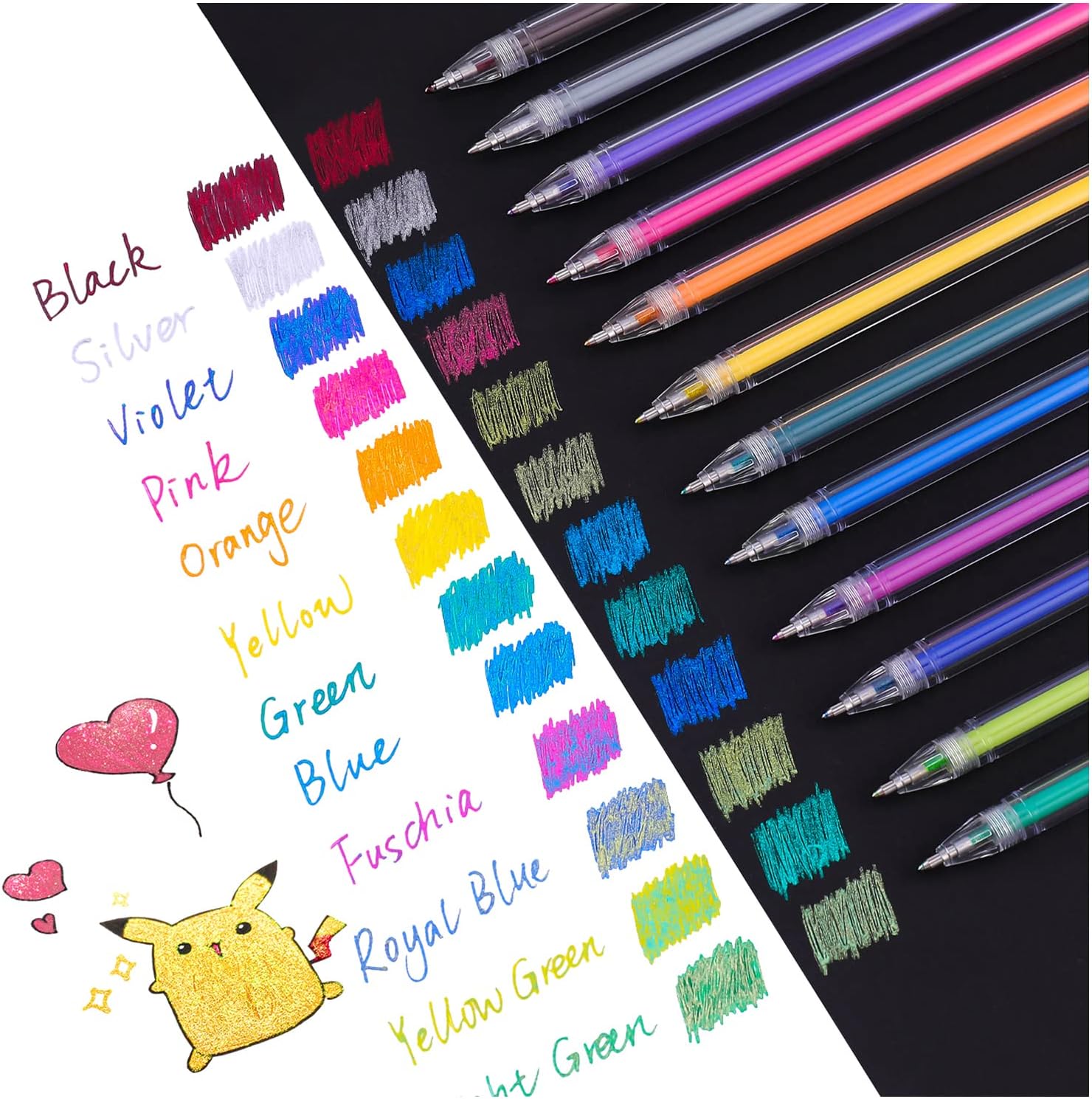 Amazon.com: Dyvicl Dual Metallic Gel Pen, Liquid Glitter Iridescent Gel ...