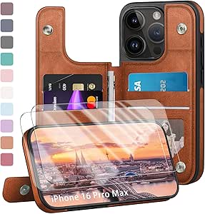 Amazon.com: DJDUCK Compatible with iPhone 16 Pro Max Case Wallet, Card Holder Case with [2 ...