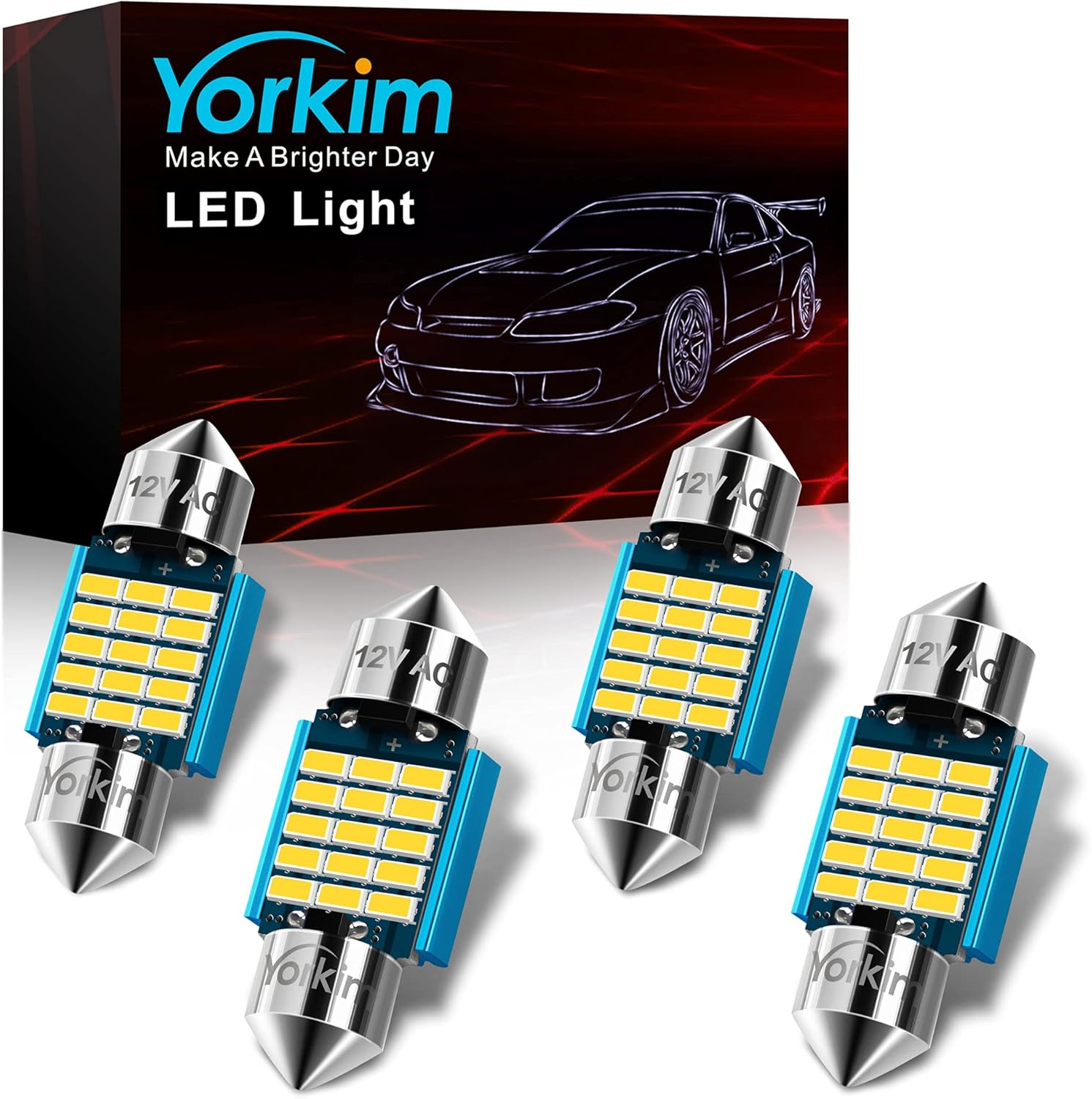 Amazon.com: Yorkim DE3022 LED Bulb White 31mm LED Bulb Canbus Error ...
