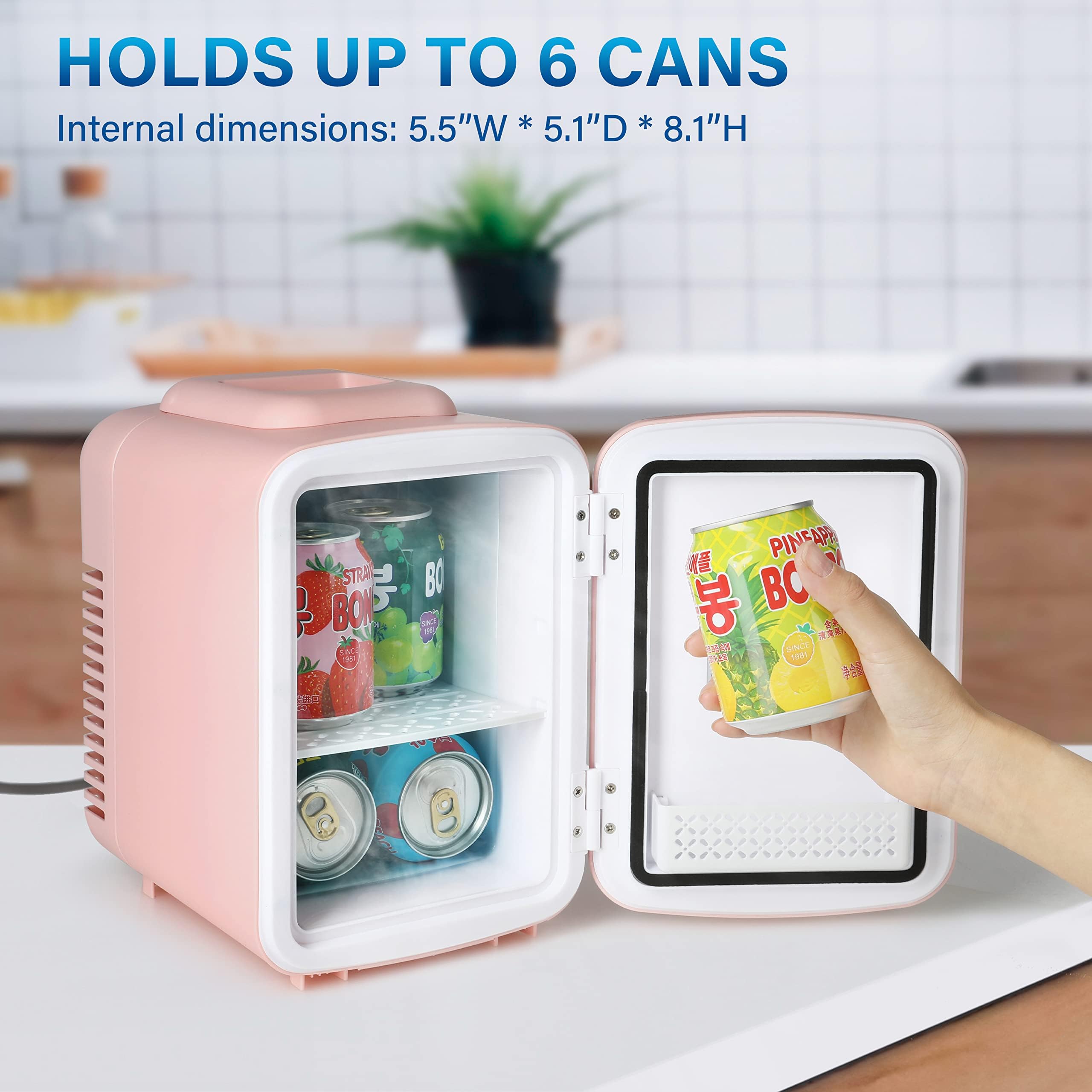 Snapklik.com : 4L/6 Can Mini Fridge, Portable Cooler & Warmer Freon ...