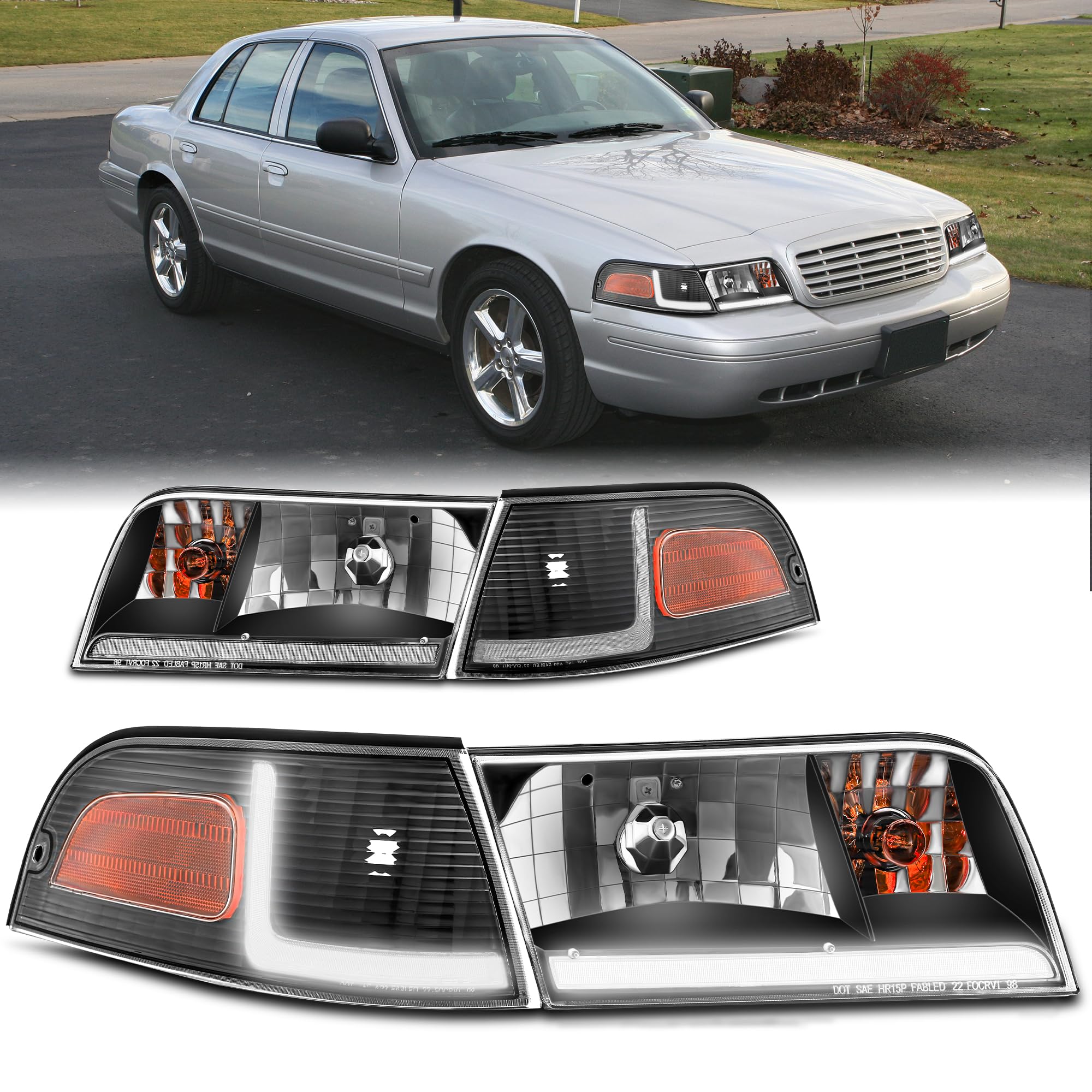 Amazon.com: Bincmay Headlight Assembly LED DRL Compatible with 1998 ...