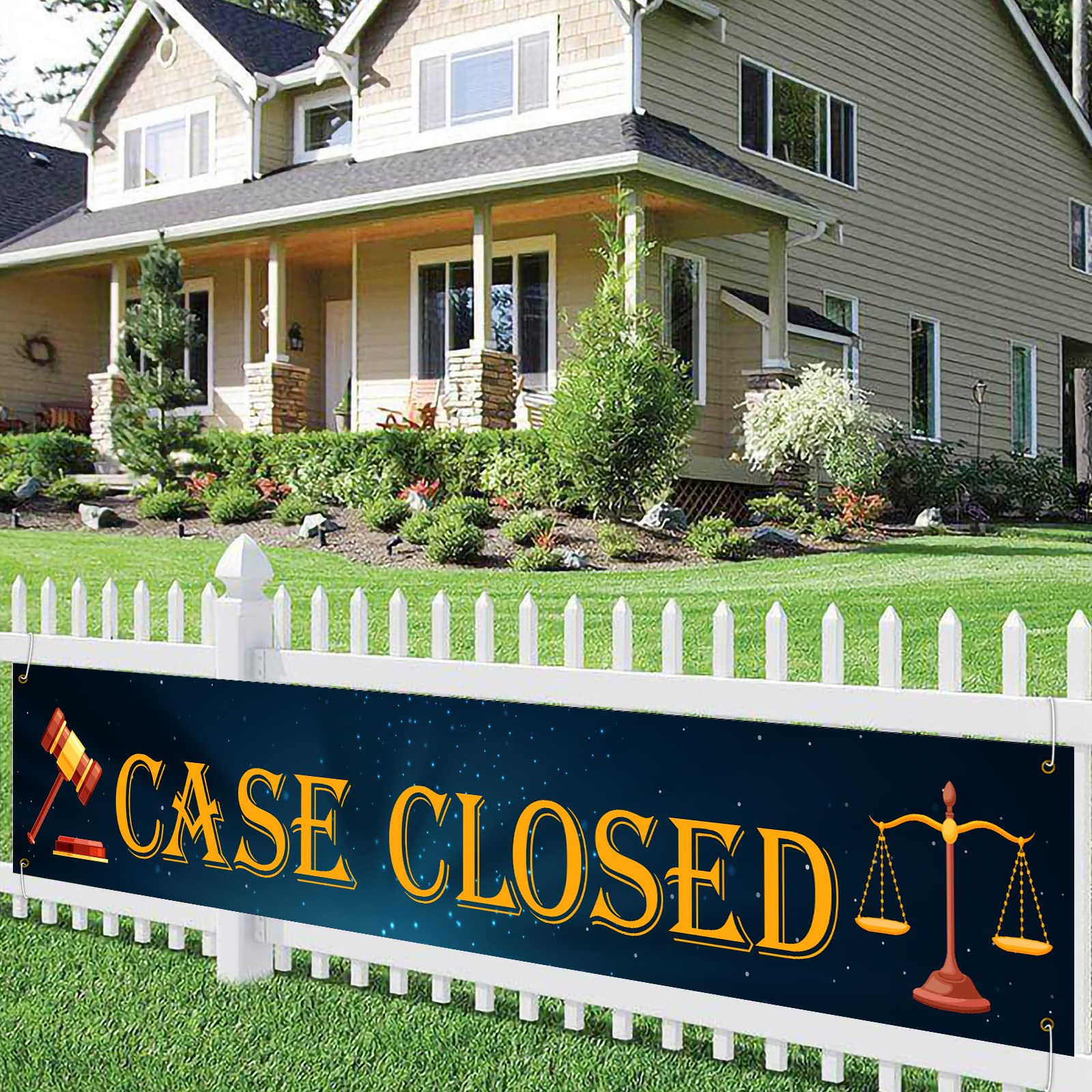 Amazon.com: Gold Case Closed Banner,Congrats Lawyer Yard Lawn Sign,Law ...
