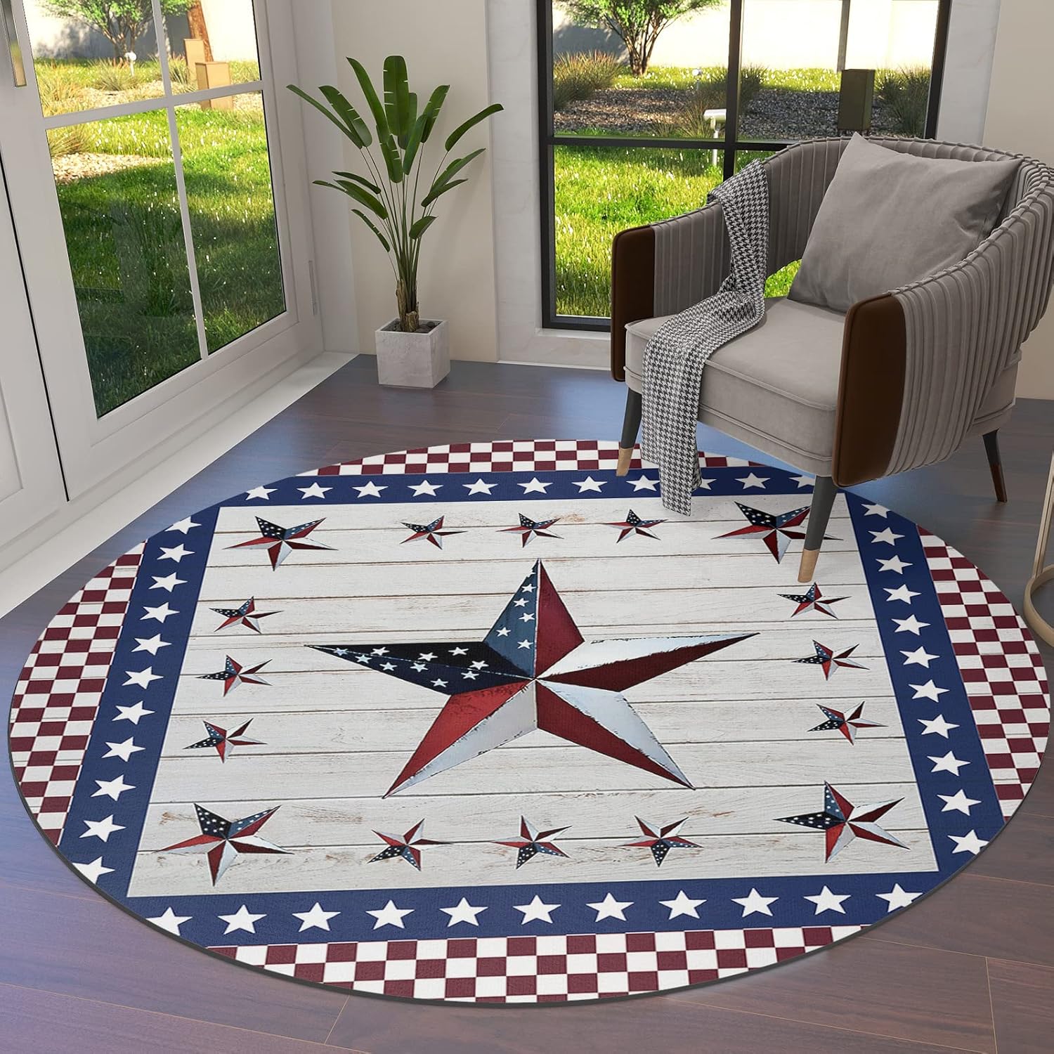 Amazon.com: Round Modern Area Rug Mats for Living Room Independence ...