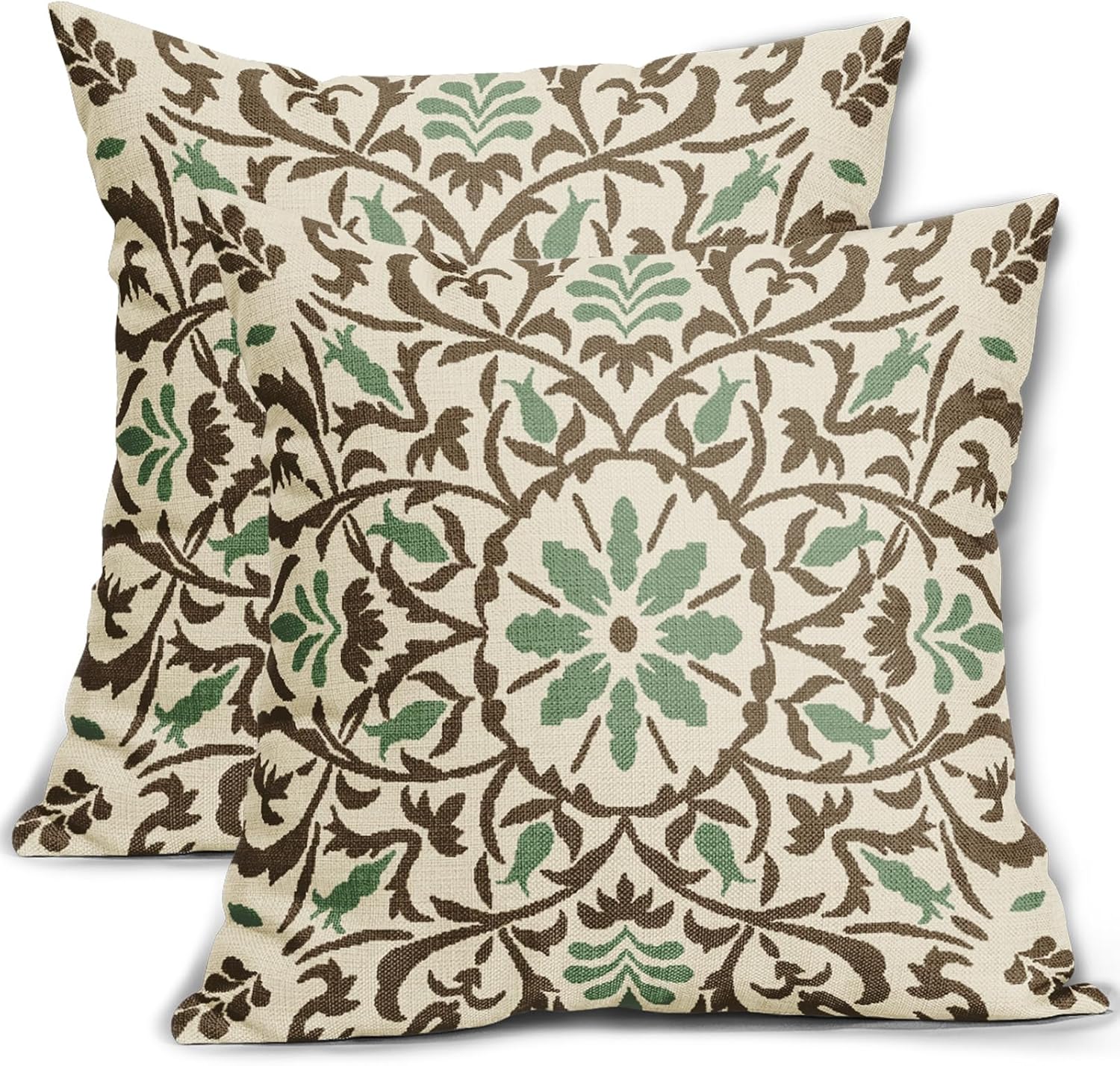 Amazon.com: Sweetshow Brown Sage Green Boho Pillow Covers 18 X Inch ...