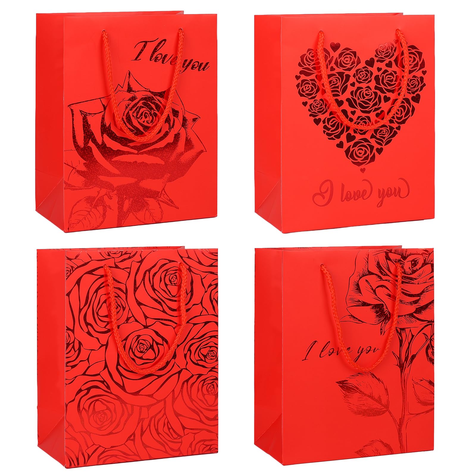 Amazon.com: Dimetey Red Gift Bags,4Pcs 9'' Valentines Day Gifts Bag ...