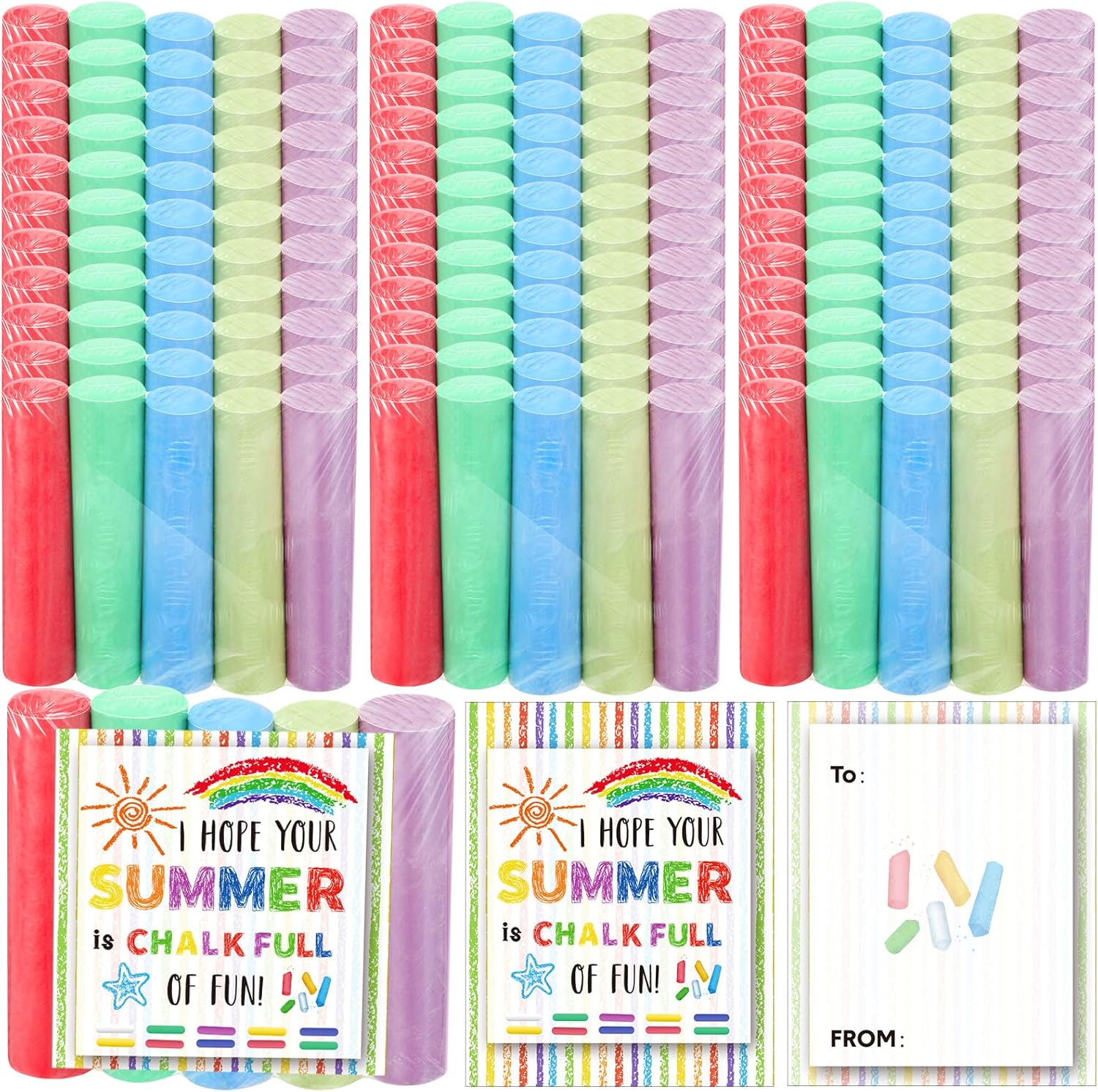 Yexiya 35 Sets End of the Year Student Gifts Sidewalk Chalk with Chalk ...