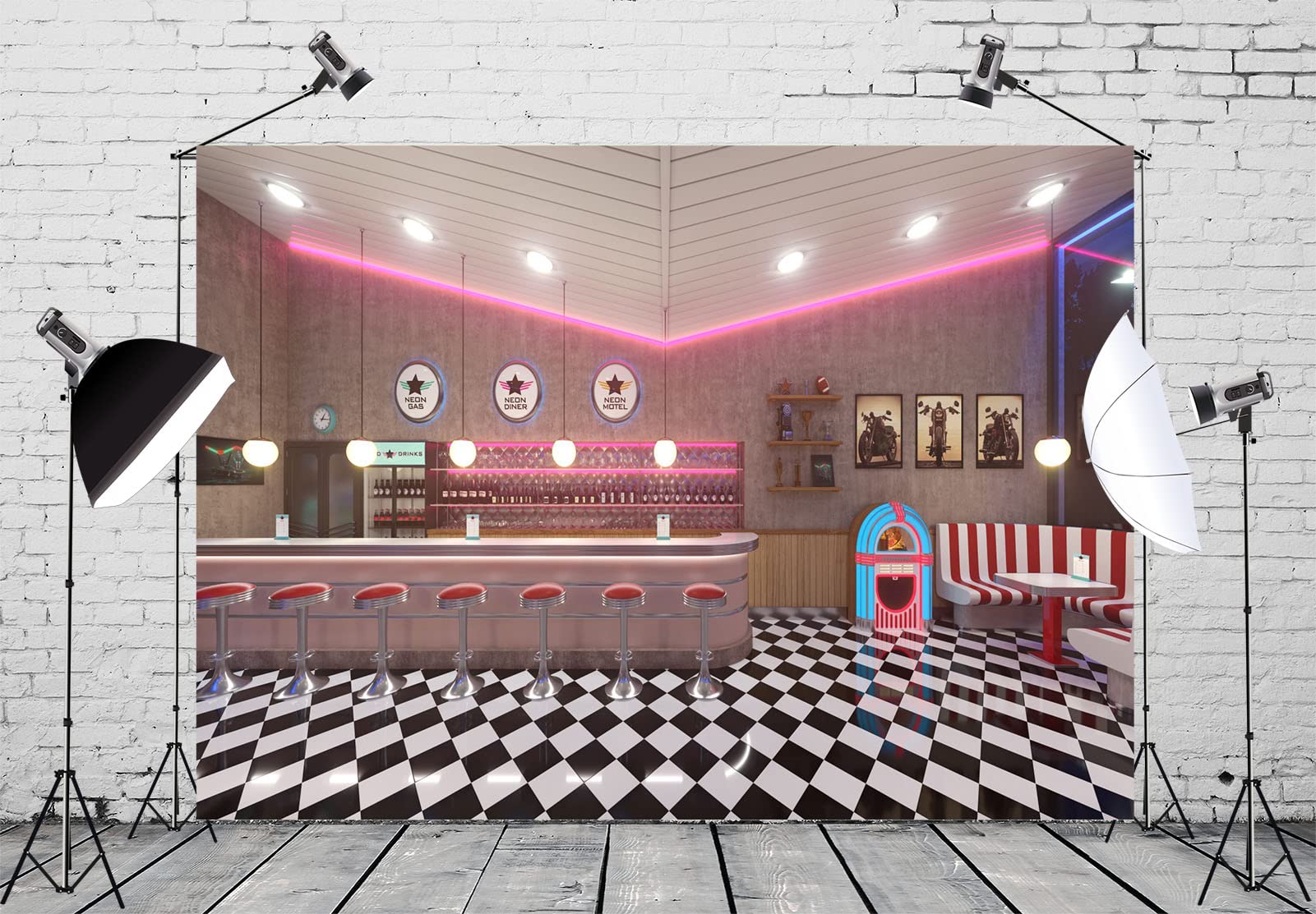 Photo Backdrop BELECO 9x6ft Vintage Diner Backdrop - 50s American ...