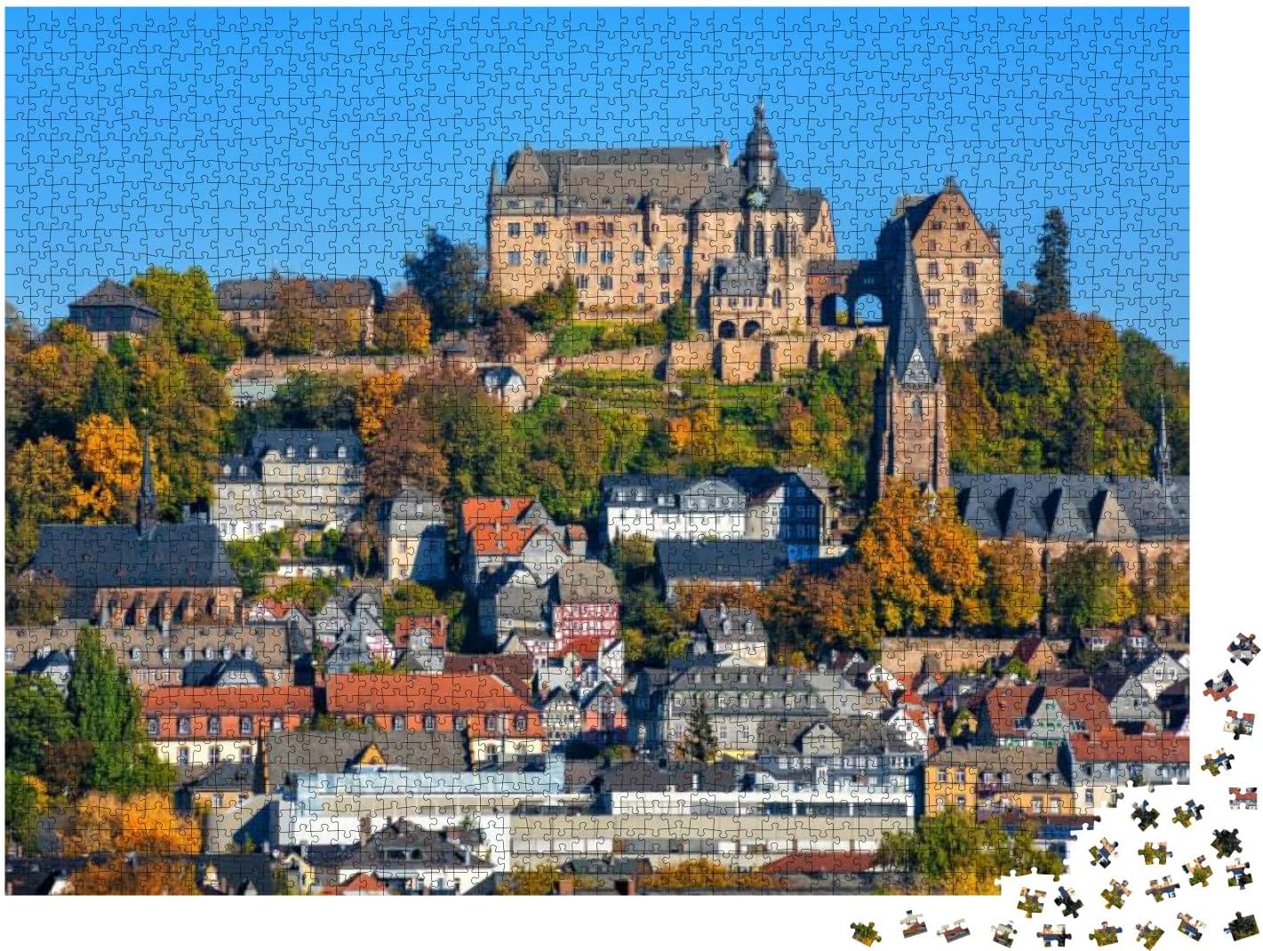 Marburg an Der Lahn Historical Old Town with Castle Landg. Rompecabezas ...