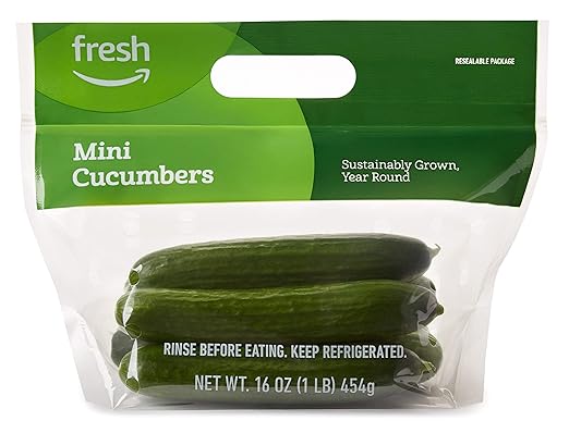 Amazon.com: Amazon Fresh Brand, Mini Cucumbers, 16 Oz