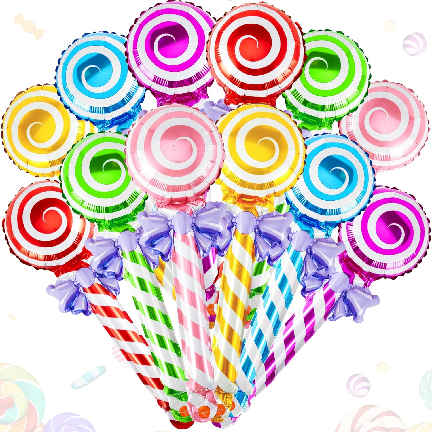 Amazon.com: Gejoy 12 Pcs Sweet Candy Balloons Round Lollipop Balloons ...