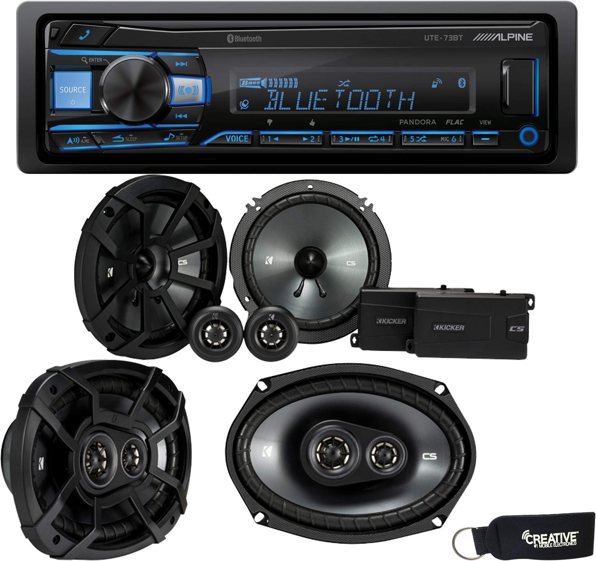 Amazon.com: Alpine UTE-73BT Bluetooth Receiver (No CD), a Pair of ...