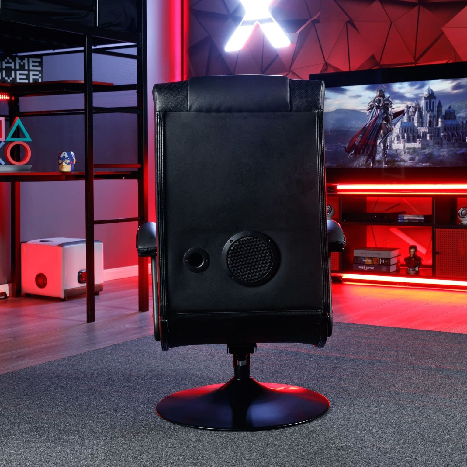 X Rocker Sphynx Pedestal Gaming Chair, with Headrest Mounted Speakers ...
