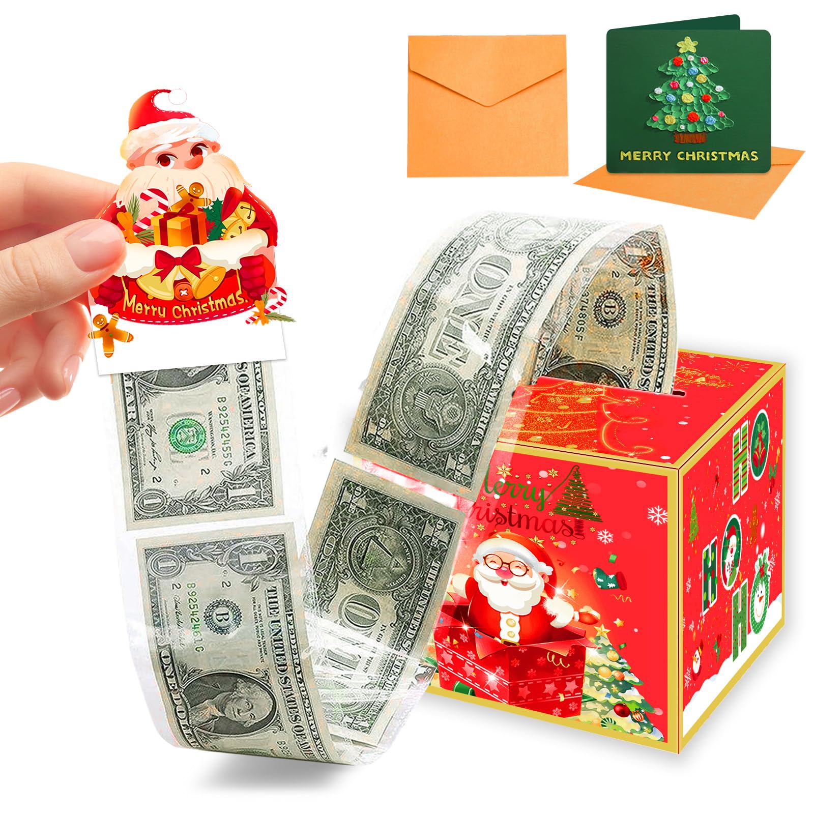 Amazon.com: Merry Christmas Surprise Money Pull Box for Cash Gift ...