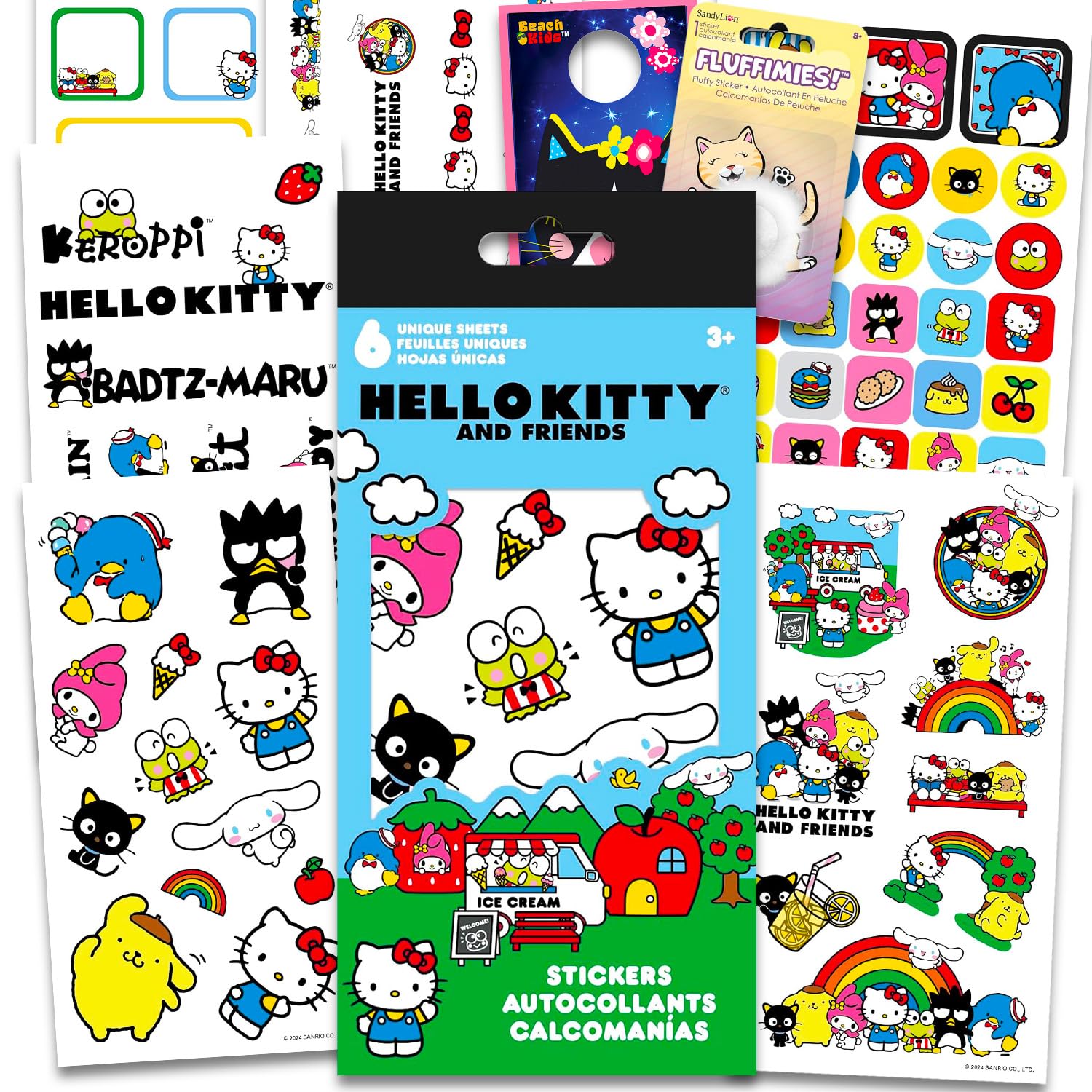 Amazon.com: Hello Kitty Sticker Pack for Girls, Kids - Hello Kitty Party Favors Bundle with 6 ...