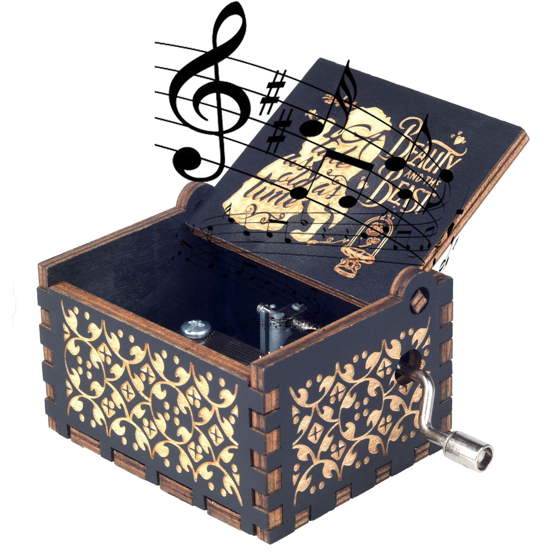 Amazon.com: Kcikn Beauty Cute Hand-Crank Music Box for Him Her Small ...
