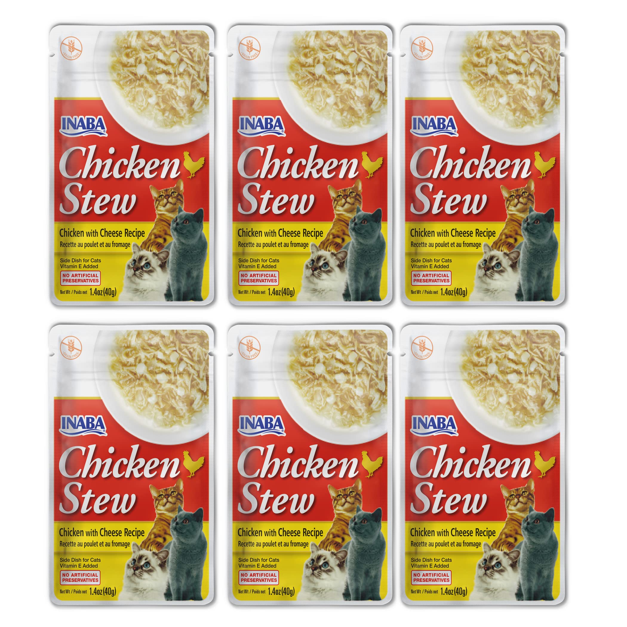 INABA Grain-Free Chicken Stew Side Dish/Complement/Dry Cat Food Topper ...